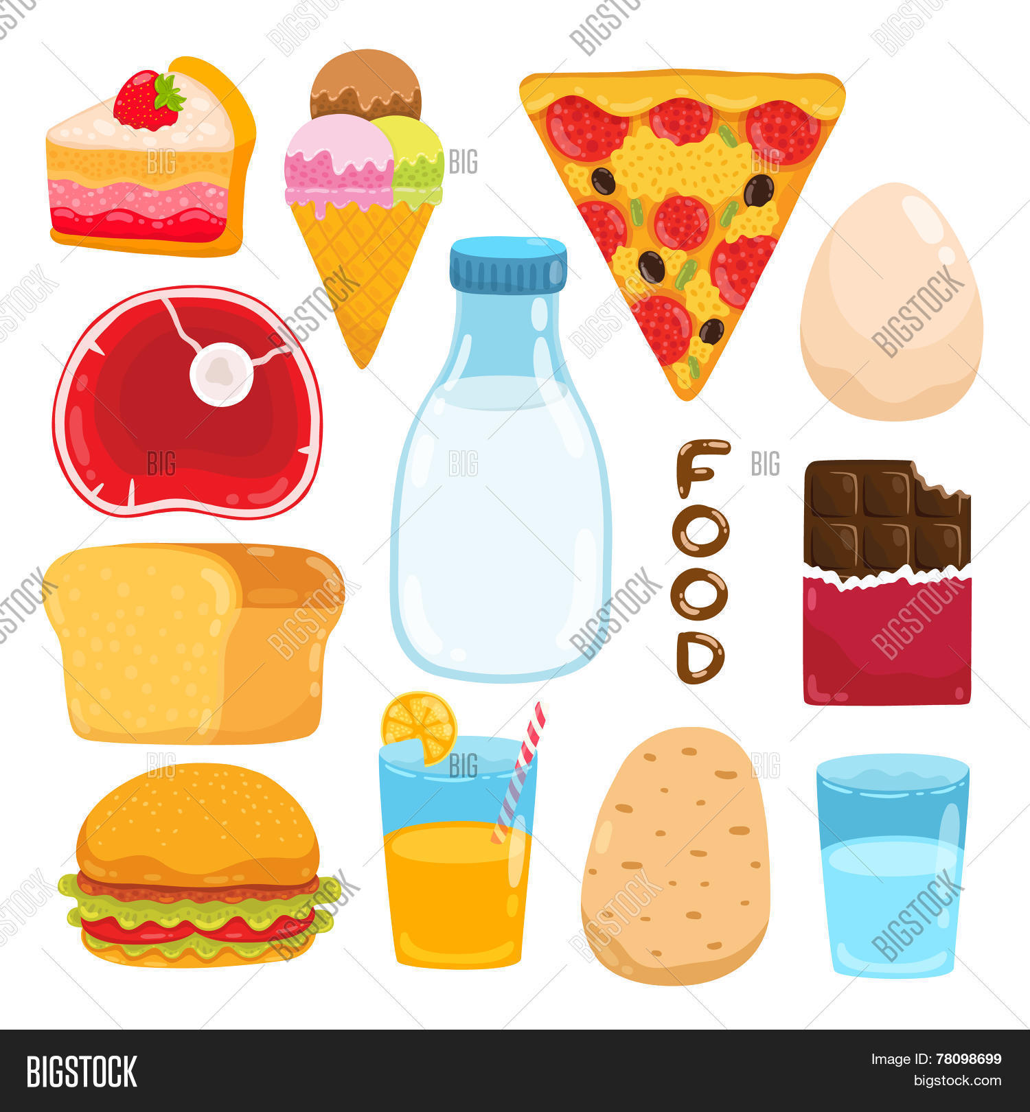 Vector Cartoon Food Vector & Photo (Free Trial) | Bigstock