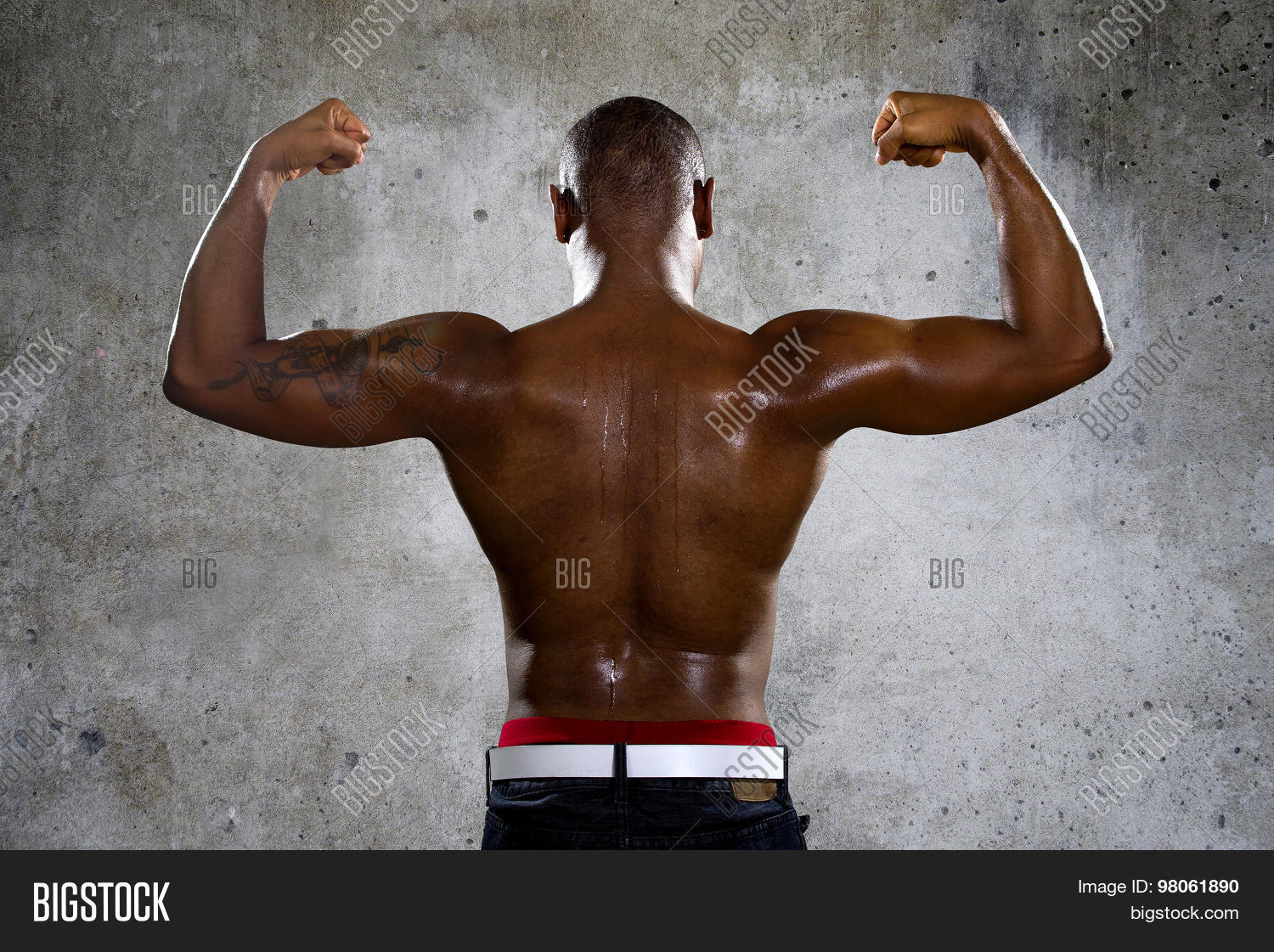 Fit Black Man Flexing Image & Photo (Free Trial) | Bigstock