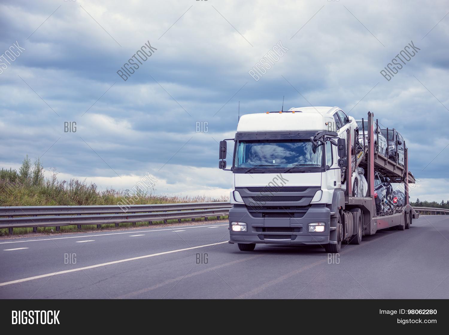 Car Carrier On Highway Image & Photo (Free Trial) | Bigstock
