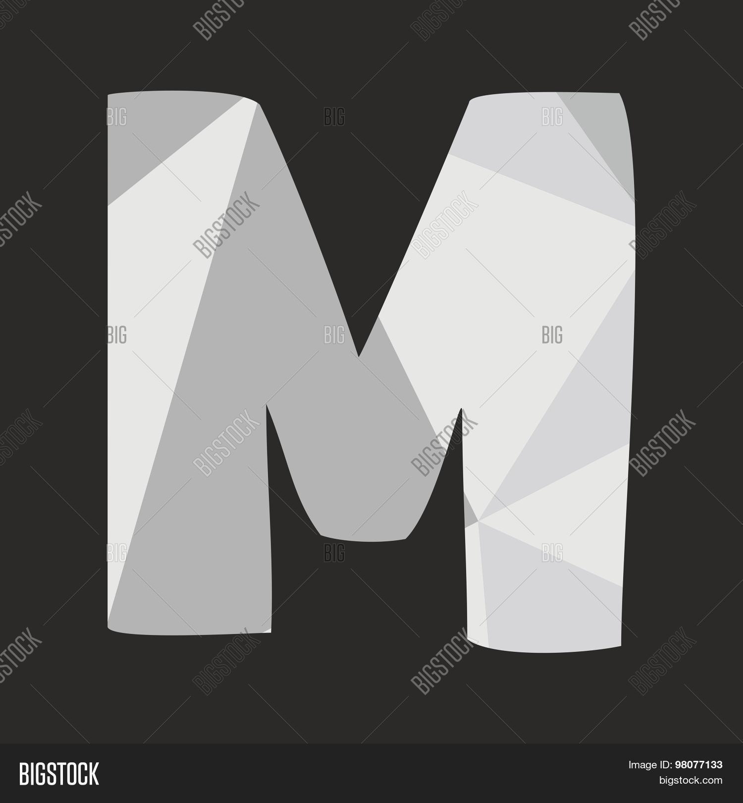 M Low Poly Wrapping Vector & Photo (Free Trial) | Bigstock