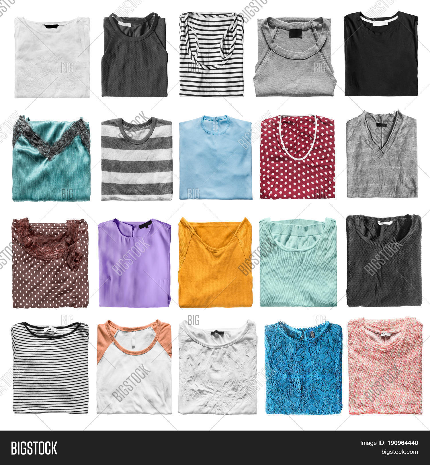 Set Folded Tops Shirts Image & Photo (Free Trial) | Bigstock