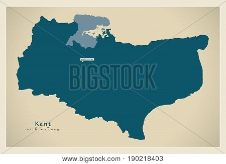 Modern Map - Kent Image & Photo (Free Trial) | Bigstock