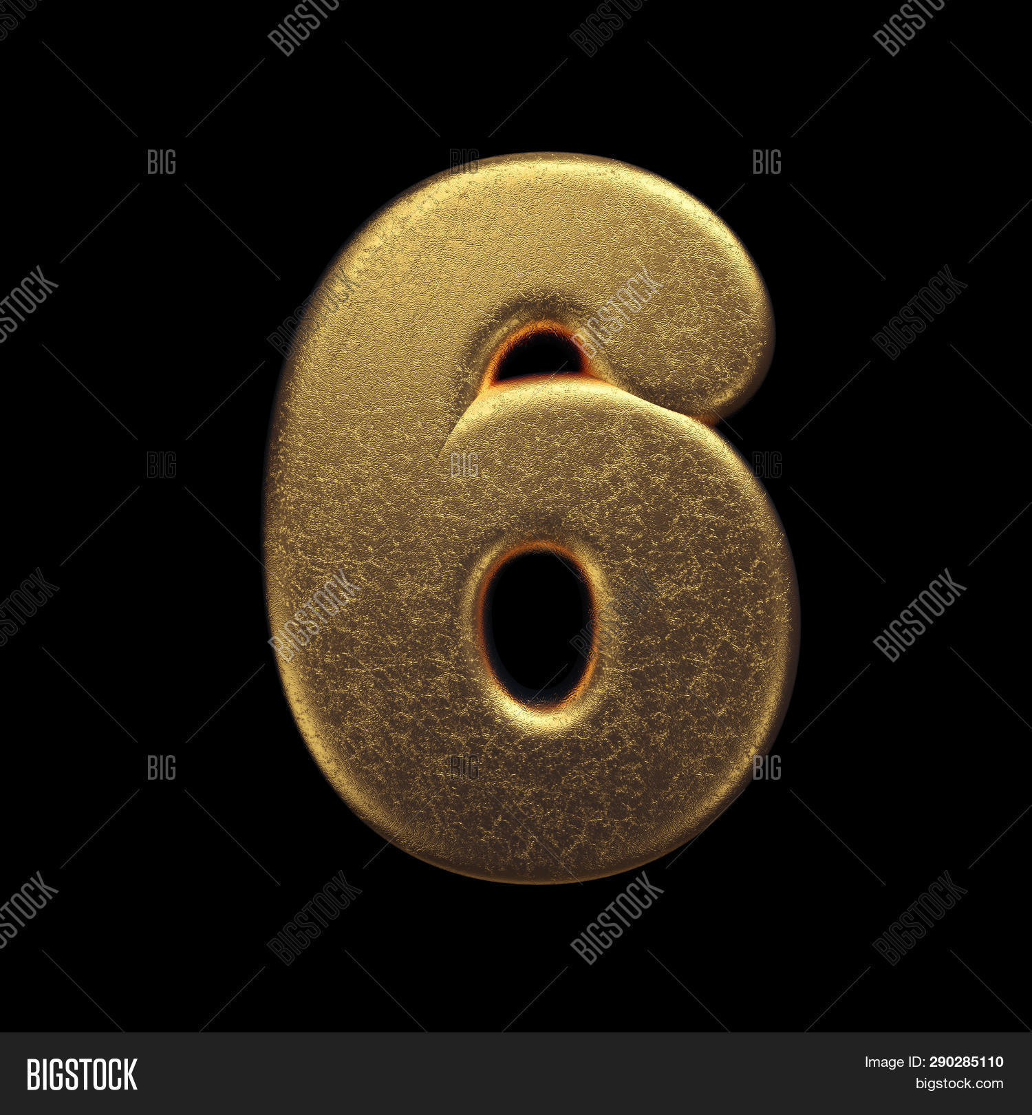 Gold Number 6 - 3d Image & Photo (Free Trial) | Bigstock