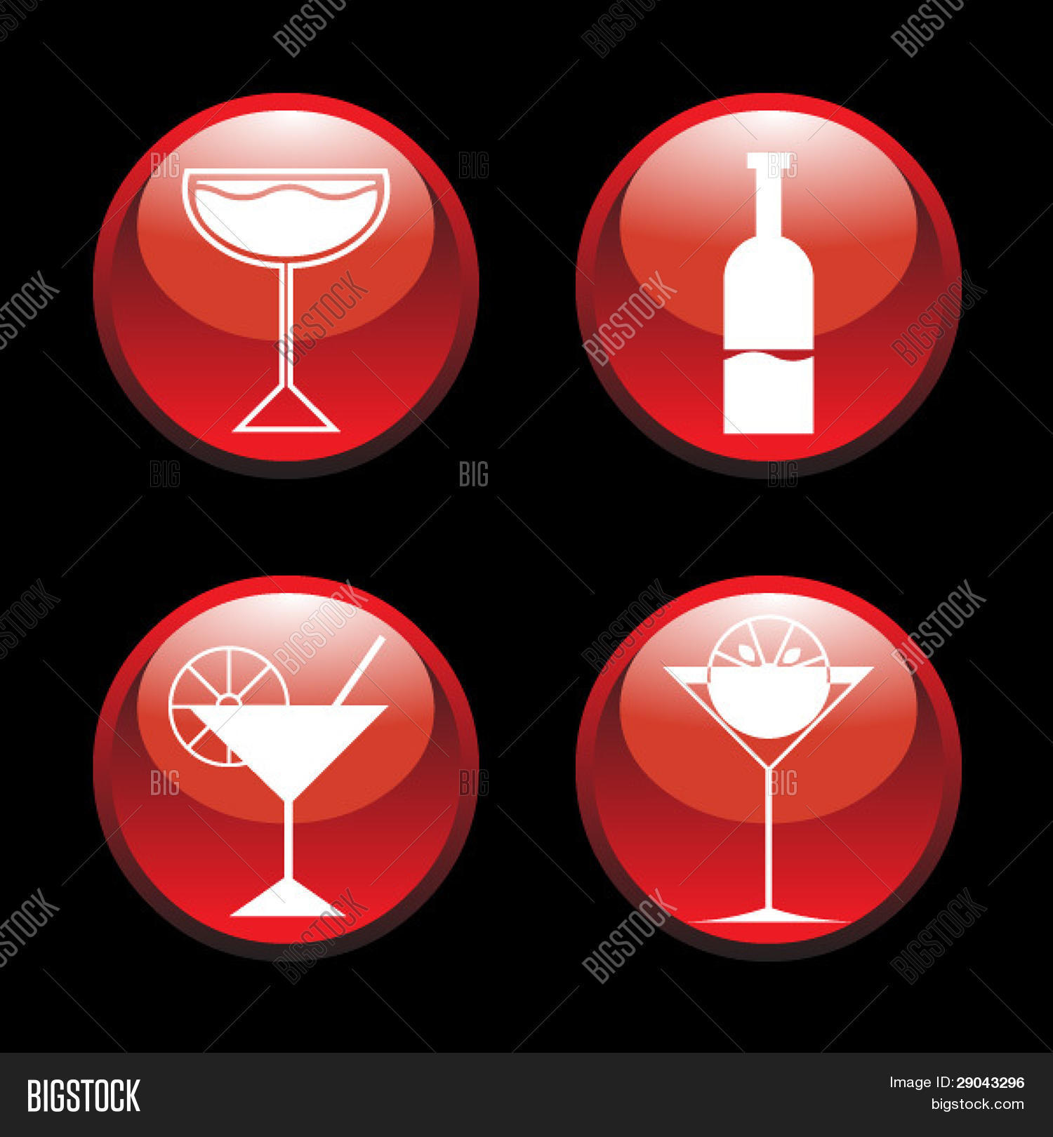 Cocktail Icons Vector & Photo (Free Trial) | Bigstock