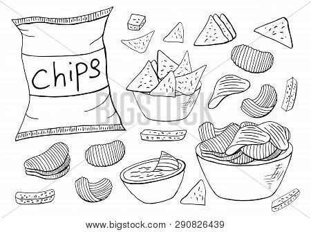 Outline Chips Vector & Photo (Free Trial) | Bigstock