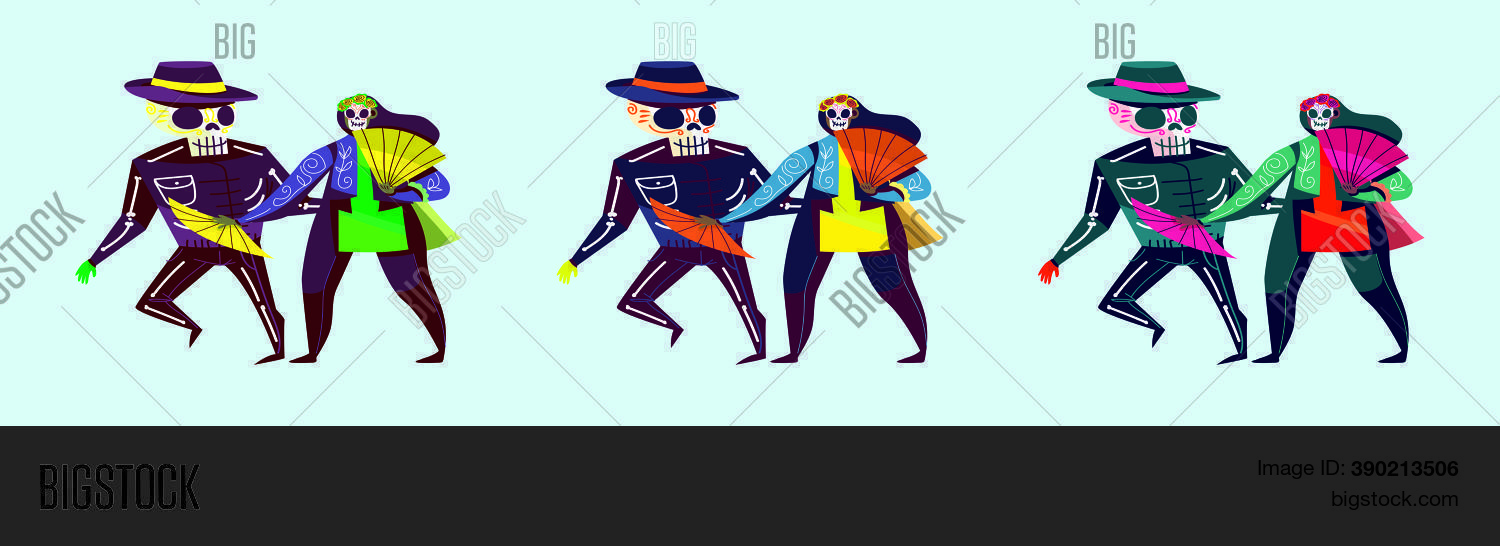 Set Day Dead Cartoon Vector & Photo (Free Trial) | Bigstock