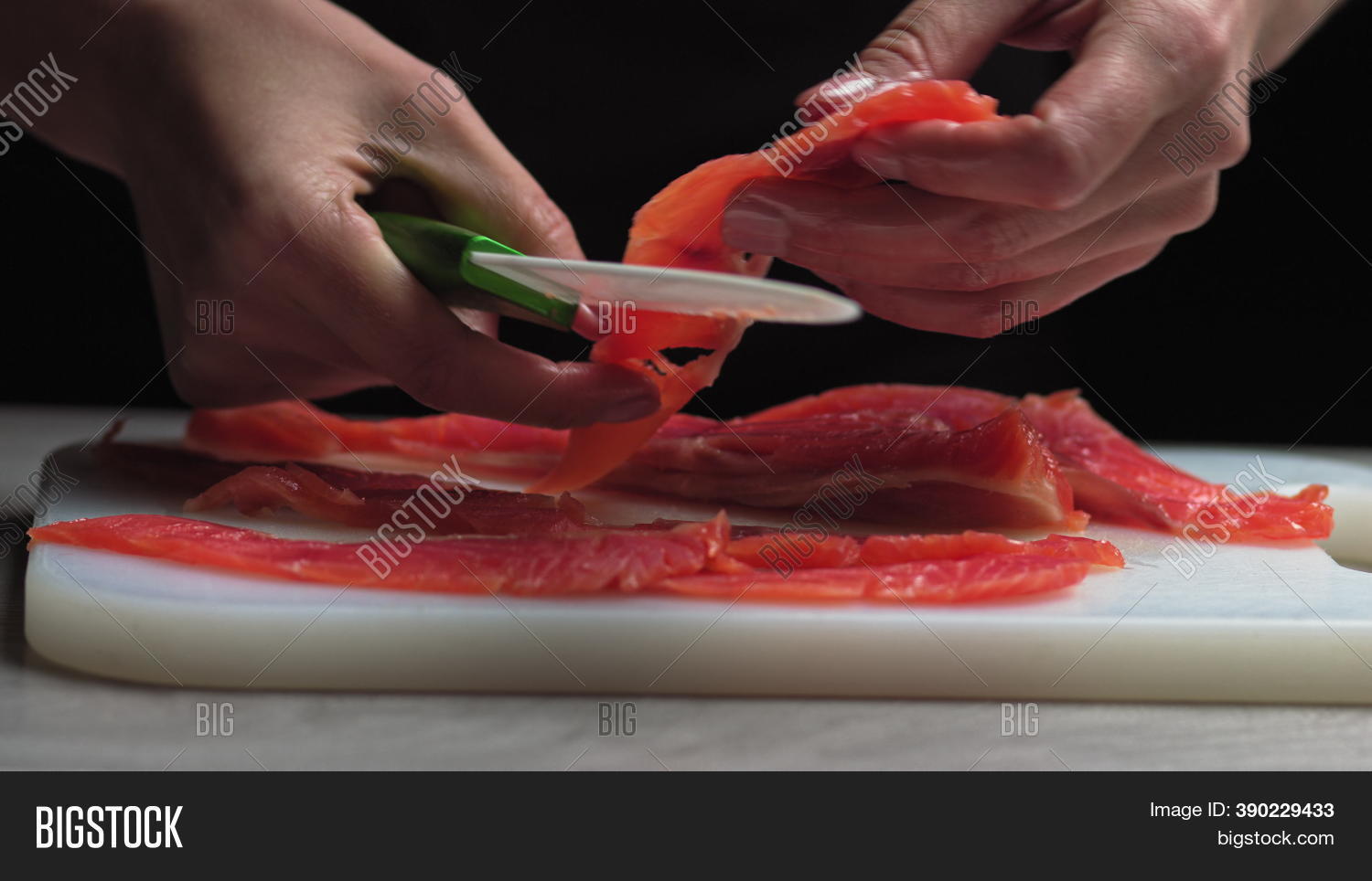 Male Chef Cuts Fillet Image & Photo (Free Trial) | Bigstock