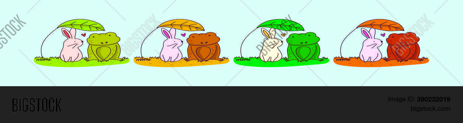 Set Frog Rabbit Vector & Photo (Free Trial) | Bigstock