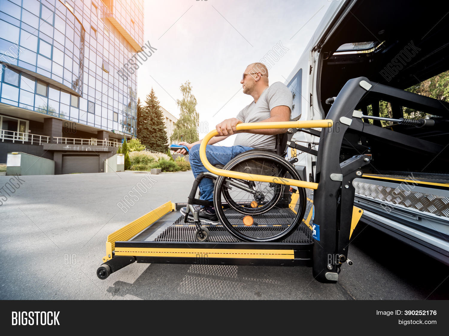 Man Wheelchair On Lift Image & Photo (Free Trial) | Bigstock