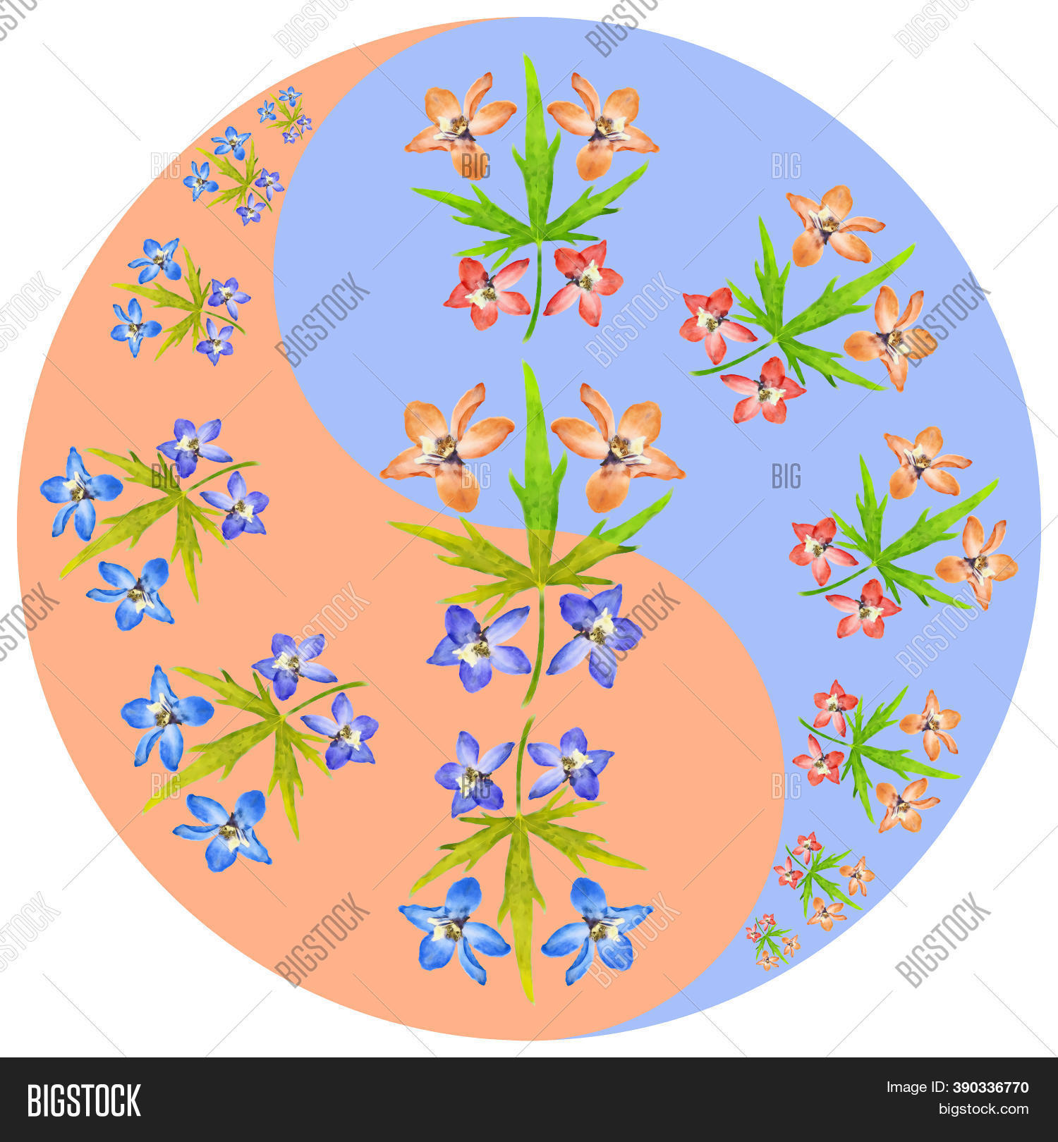 Floral Symbol Yin-yang Image & Photo (Free Trial) | Bigstock