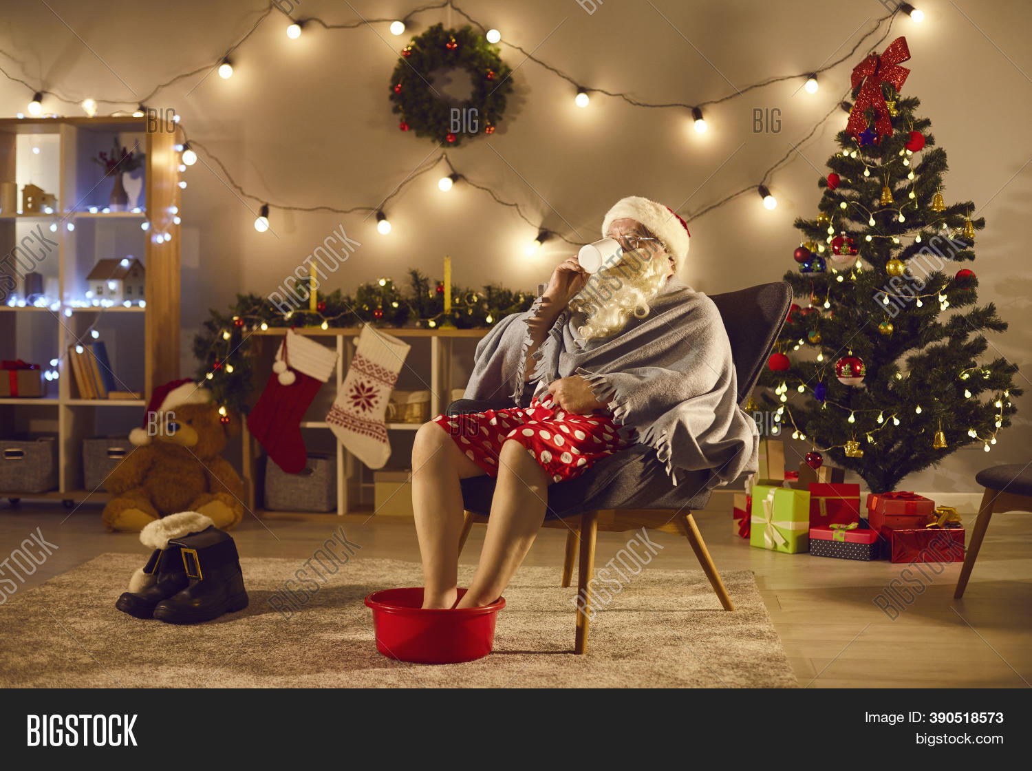 Santa Relaxing Home Image & Photo (Free Trial) | Bigstock