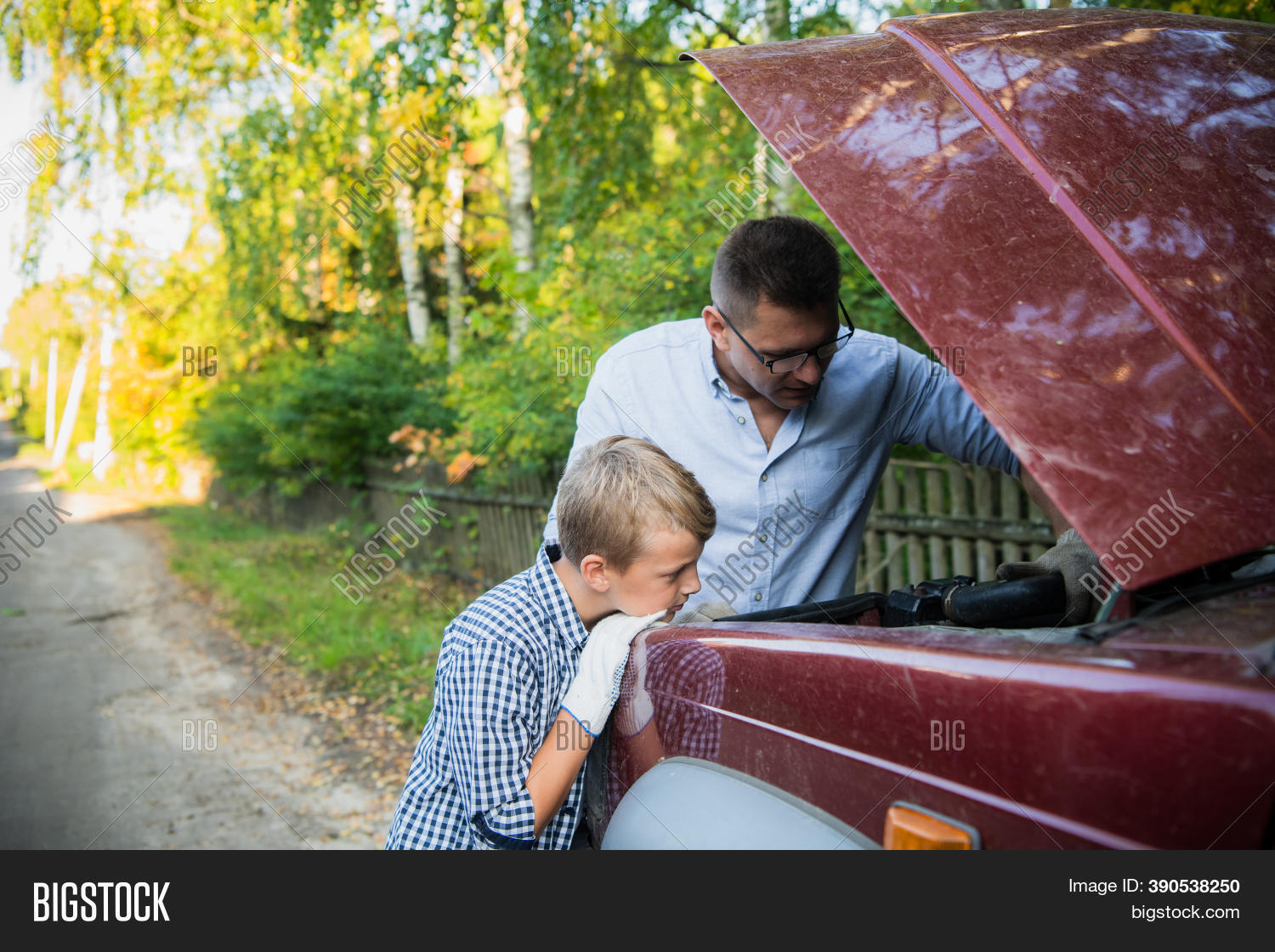 Father Son Checking Image & Photo (Free Trial) | Bigstock