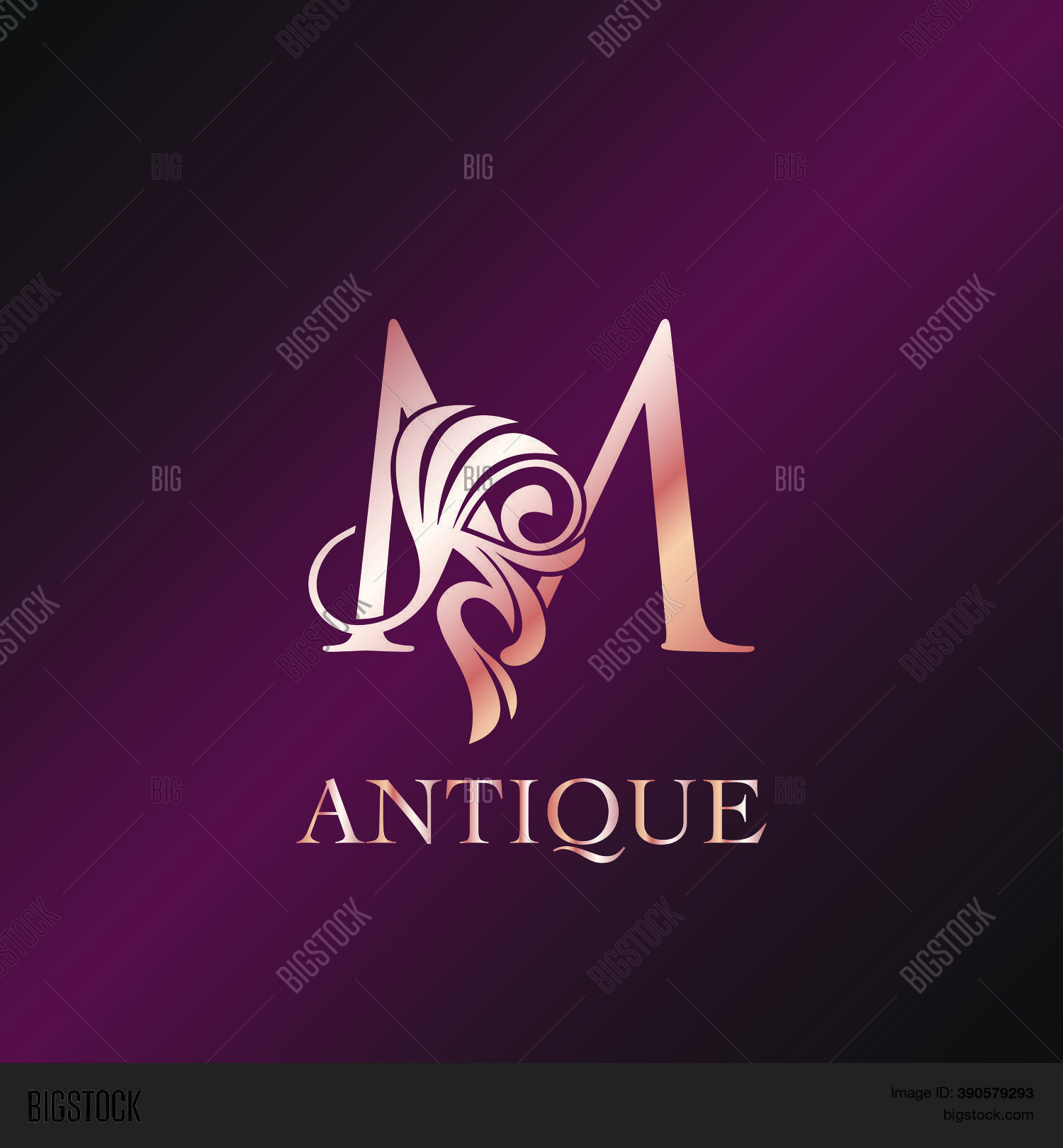 Antique Letter M Vector & Photo (Free Trial) | Bigstock