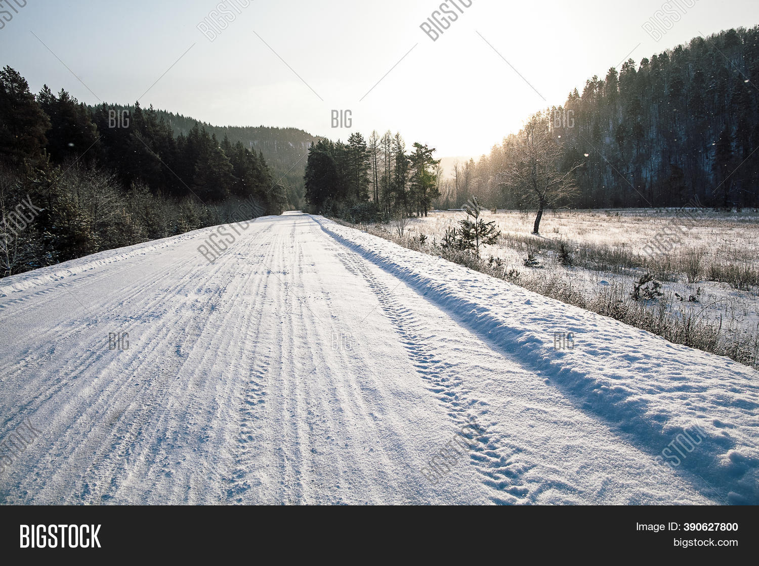 Tire Tracks Snow, Image & Photo (Free Trial) | Bigstock