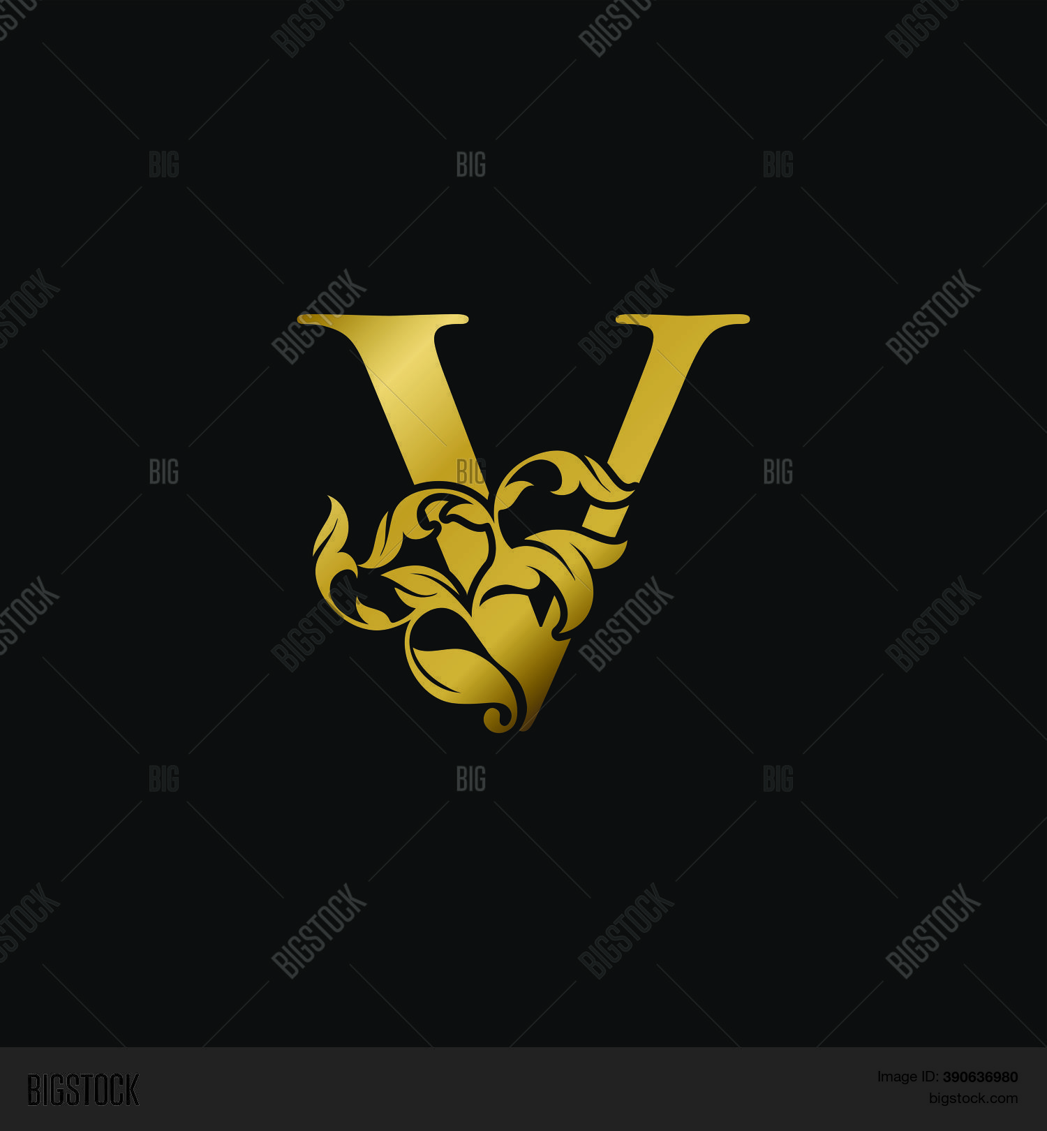 Golden Luxury V Vector & Photo (Free Trial) | Bigstock