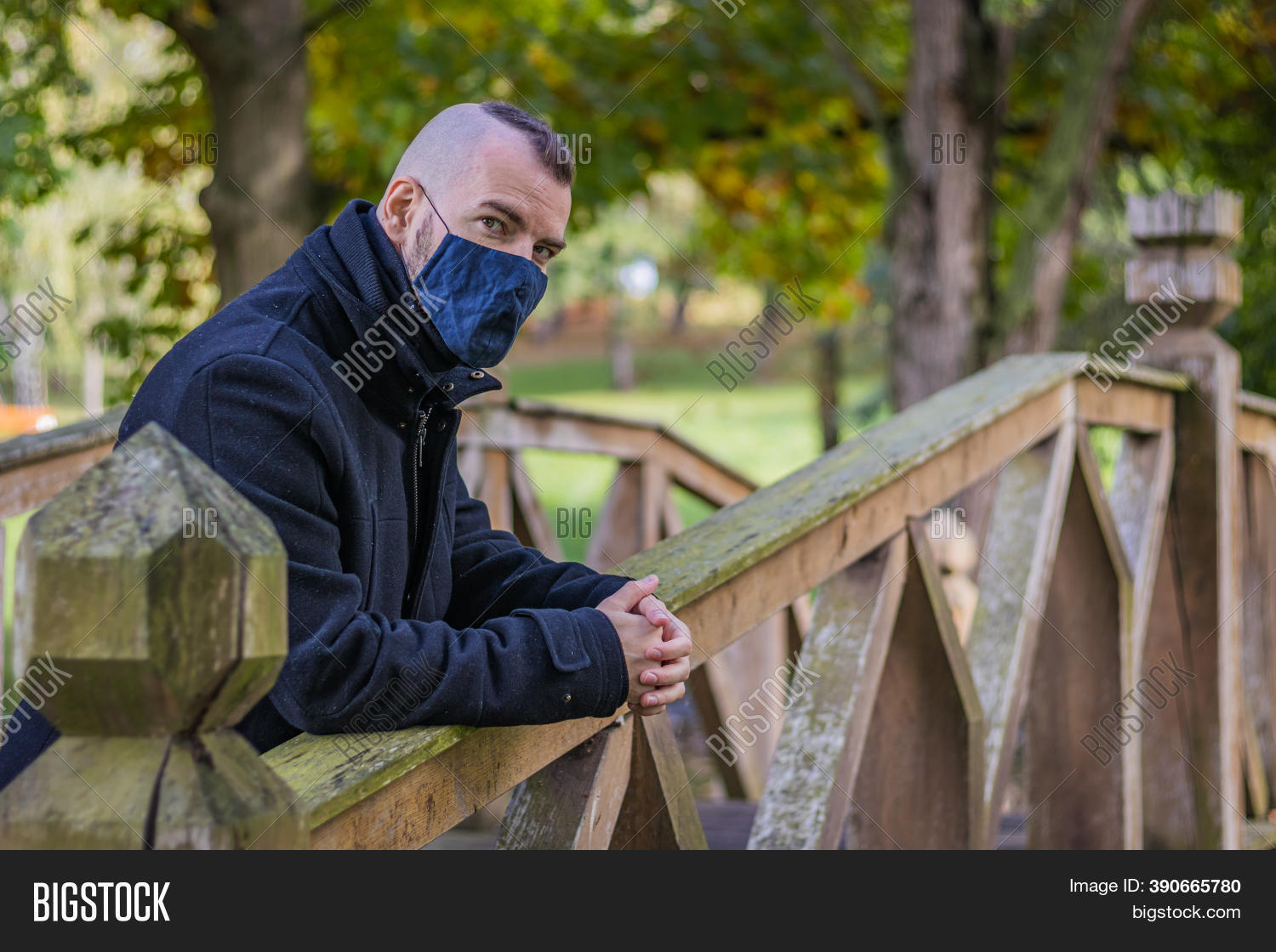 Man Leaning On Railing Image & Photo (Free Trial) | Bigstock