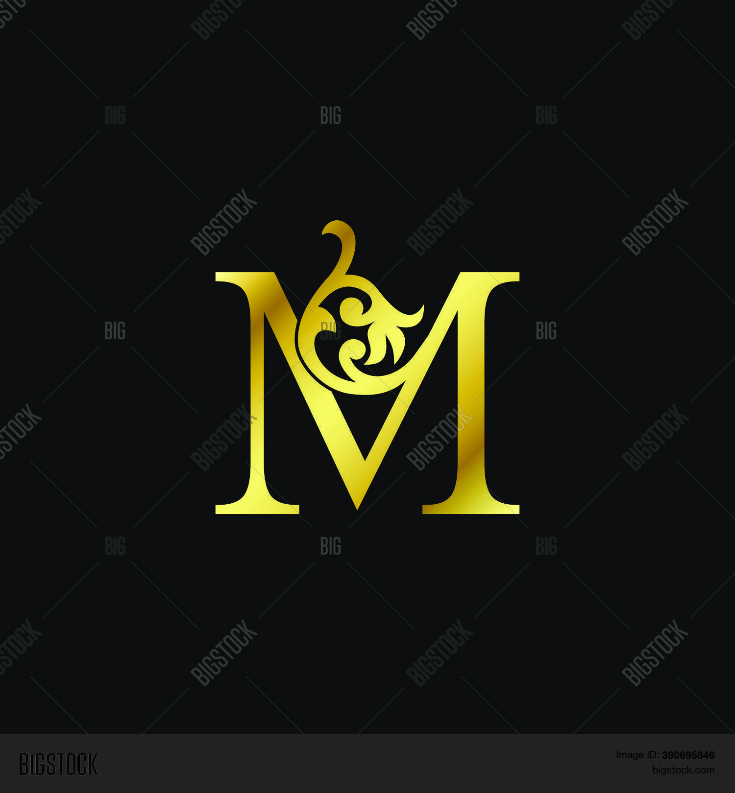 Gold Luxury Letter M Vector & Photo (Free Trial) | Bigstock
