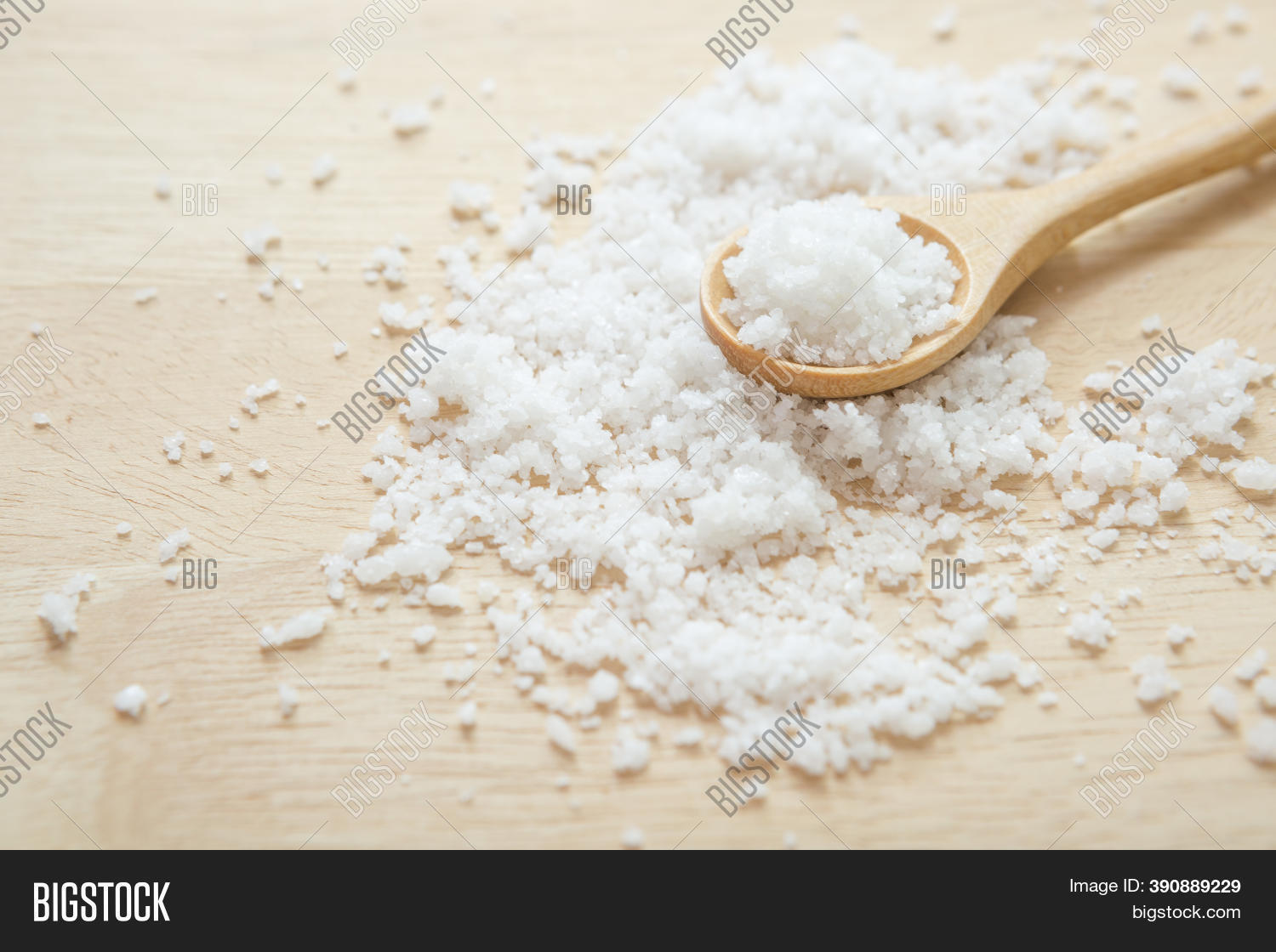 Salt Wooden Spoon On Image & Photo (Free Trial) | Bigstock