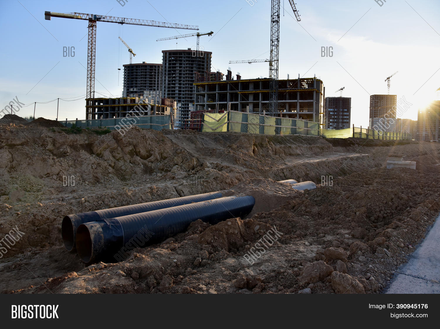 Sewer Pipes Laying Image & Photo (Free Trial) | Bigstock