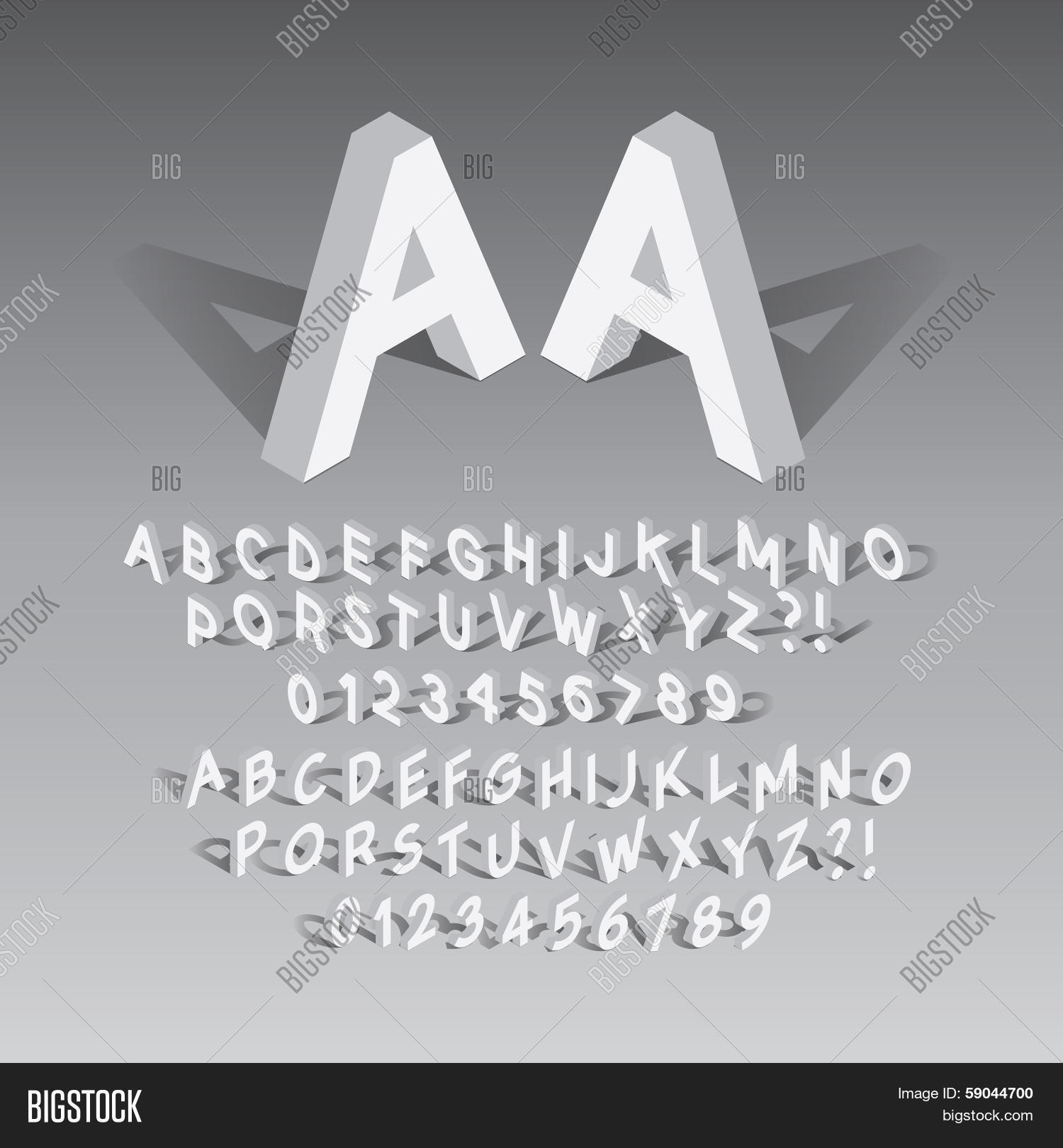 Isometric Font Vector & Photo (Free Trial) | Bigstock