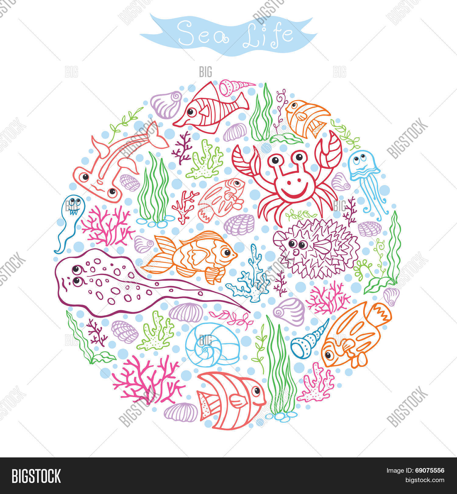 Funny Sea Life. Vector & Photo (Free Trial) | Bigstock