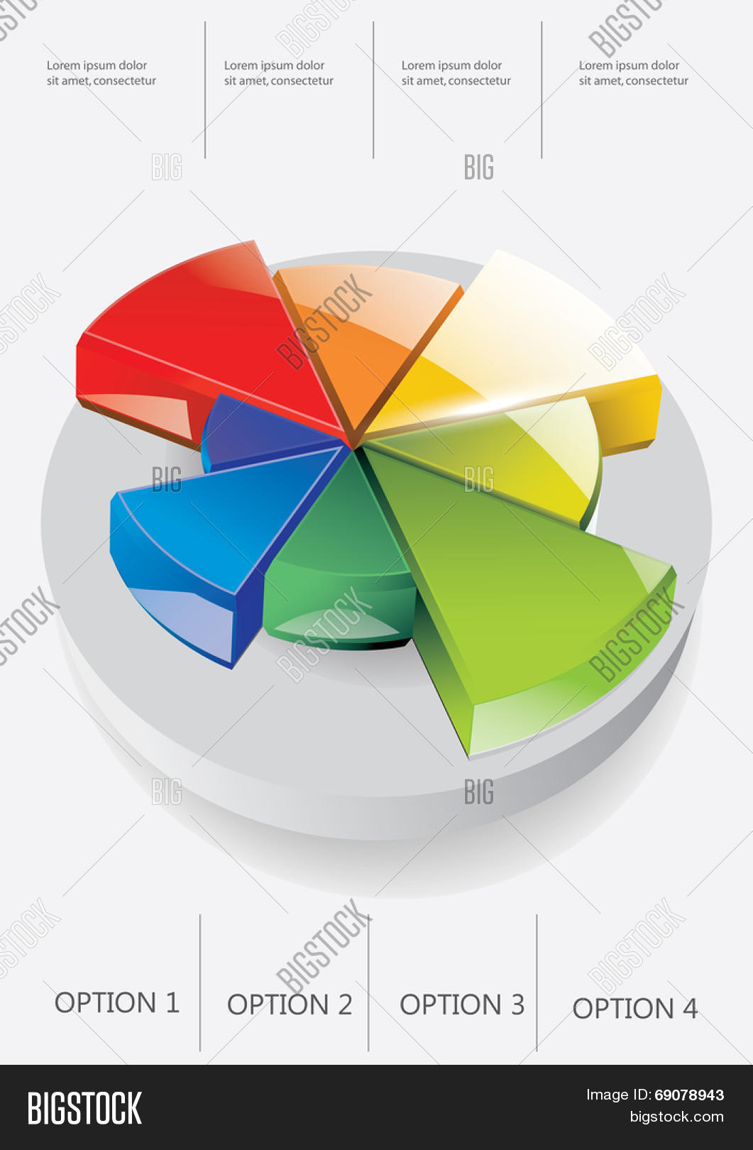 3d Vector Pie Chart Vector & Photo (Free Trial) | Bigstock