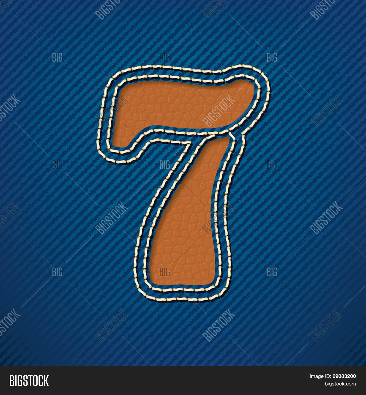 Number 7 Made Leather Vector & Photo (Free Trial) | Bigstock