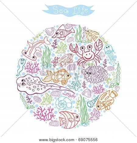 Funny Sea Life. Vector & Photo (Free Trial) | Bigstock