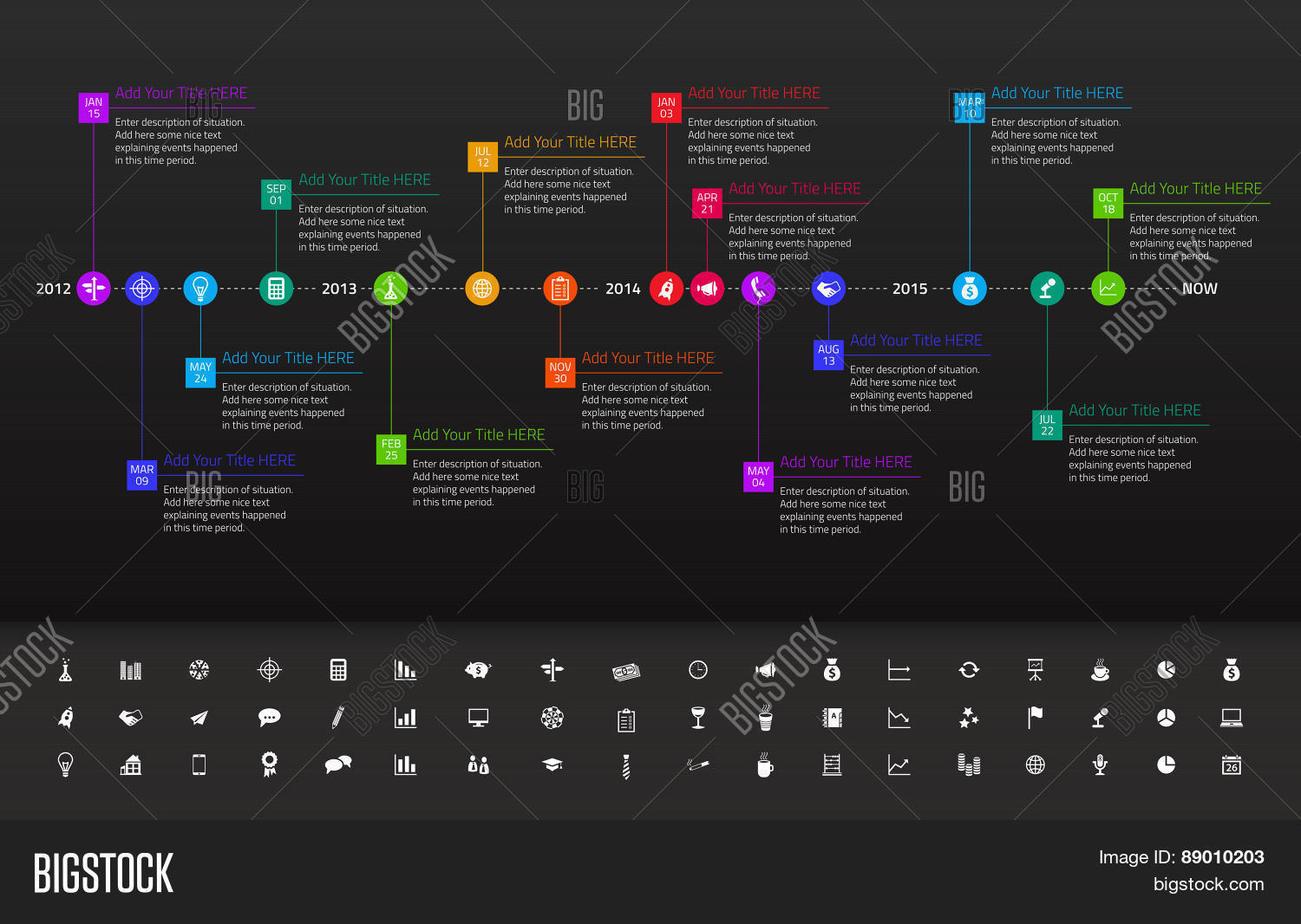 Modern Flat Timeline Vector & Photo (Free Trial) | Bigstock