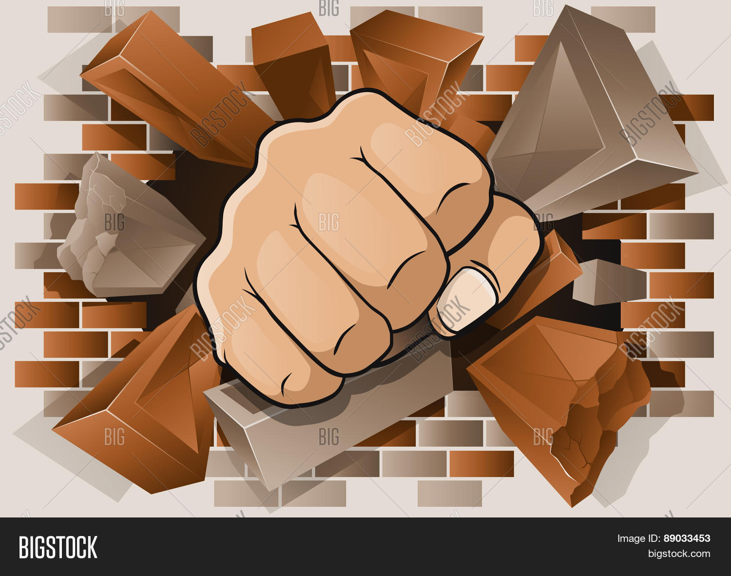 Punching Fist Through Vector & Photo (Free Trial) | Bigstock
