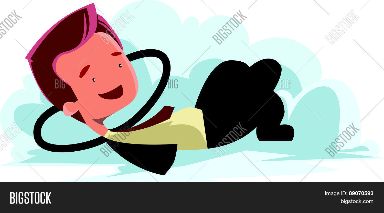 Man Clouds Dreaming Vector & Photo (Free Trial) | Bigstock