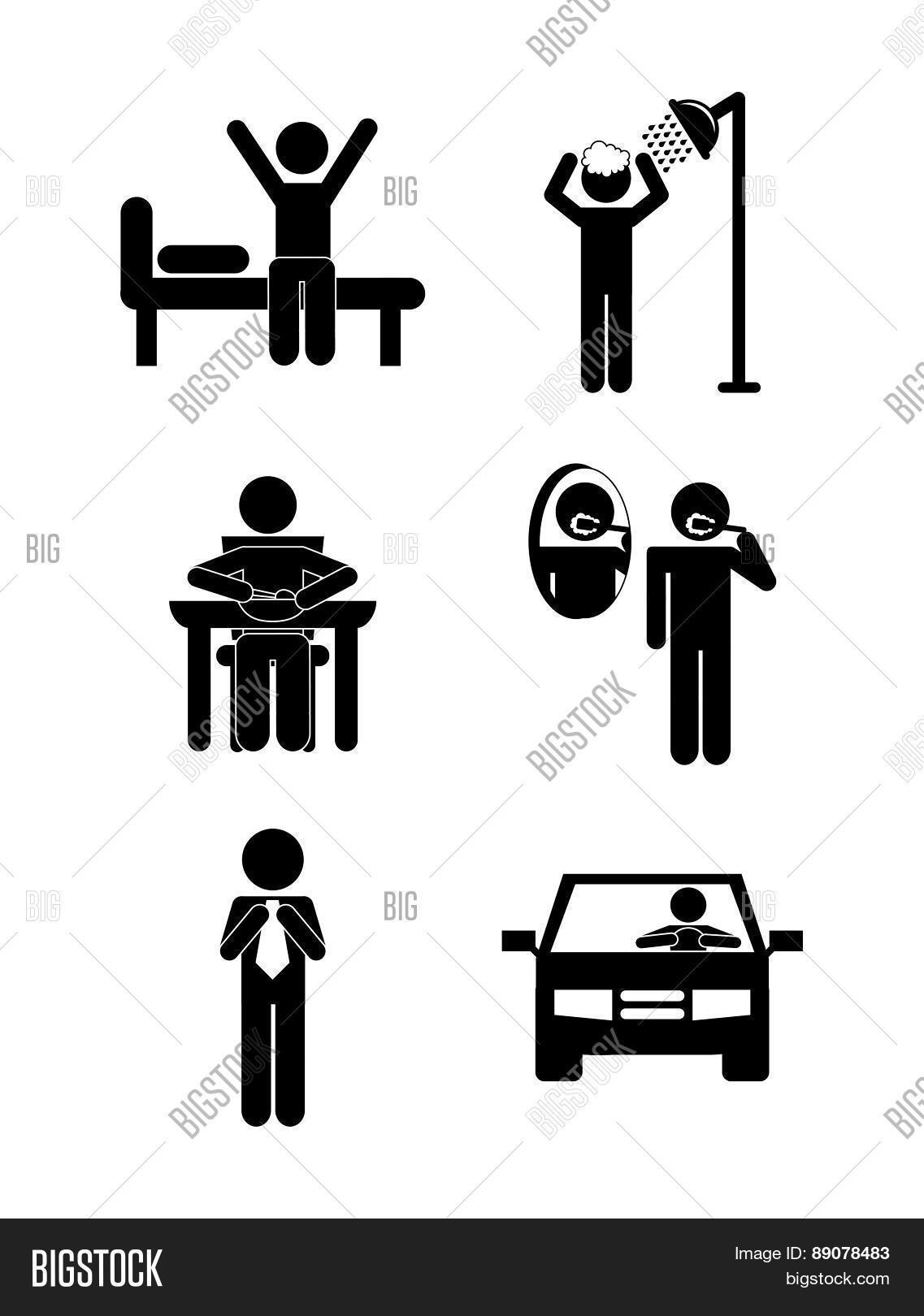 Daily Routine Over Vector & Photo (Free Trial) | Bigstock