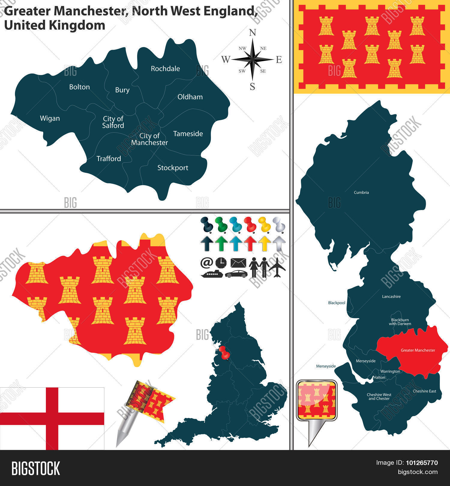 Greater Manchester, Vector & Photo (Free Trial) | Bigstock