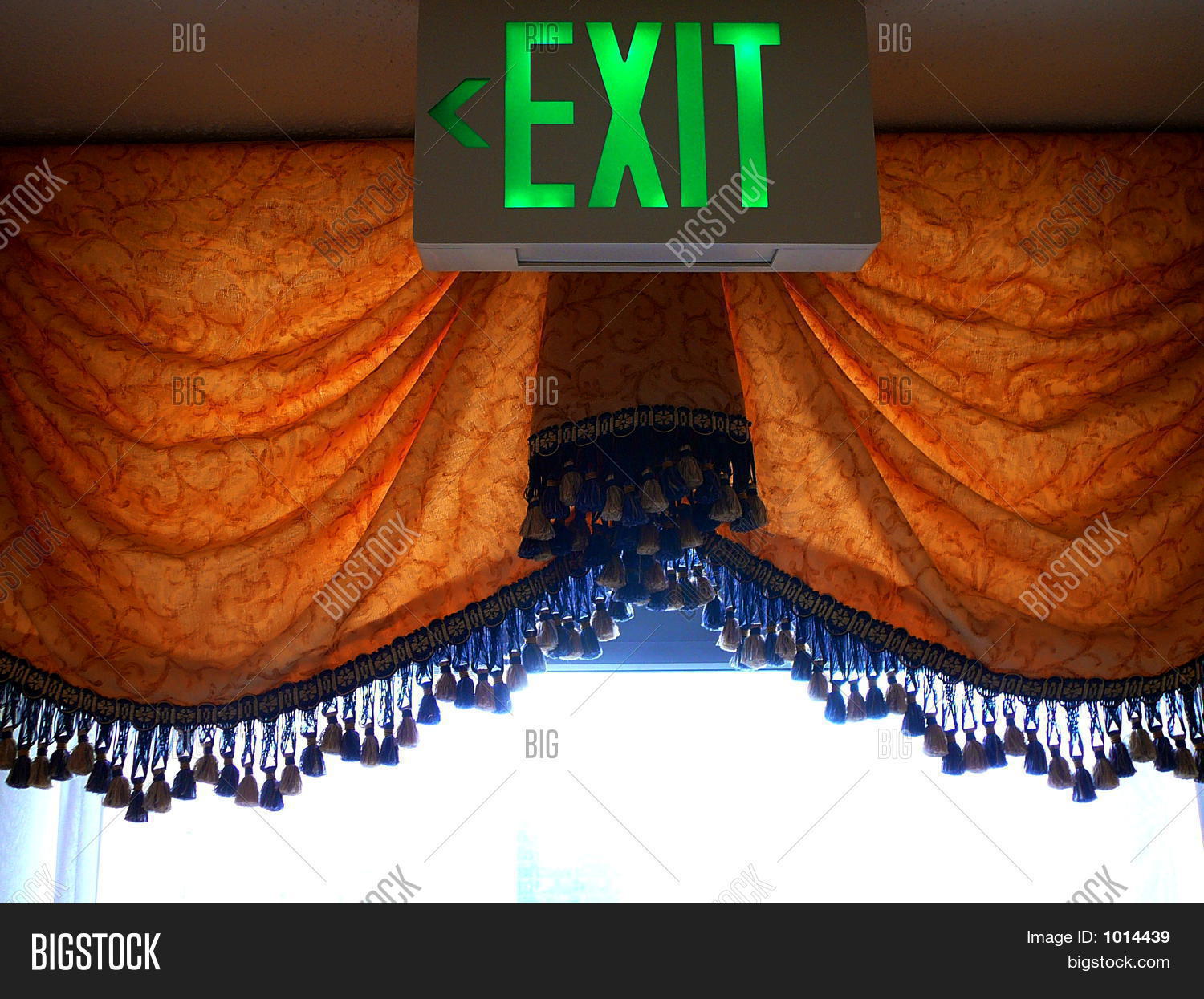 Drapery Neon Exit Sign Image & Photo (Free Trial) | Bigstock