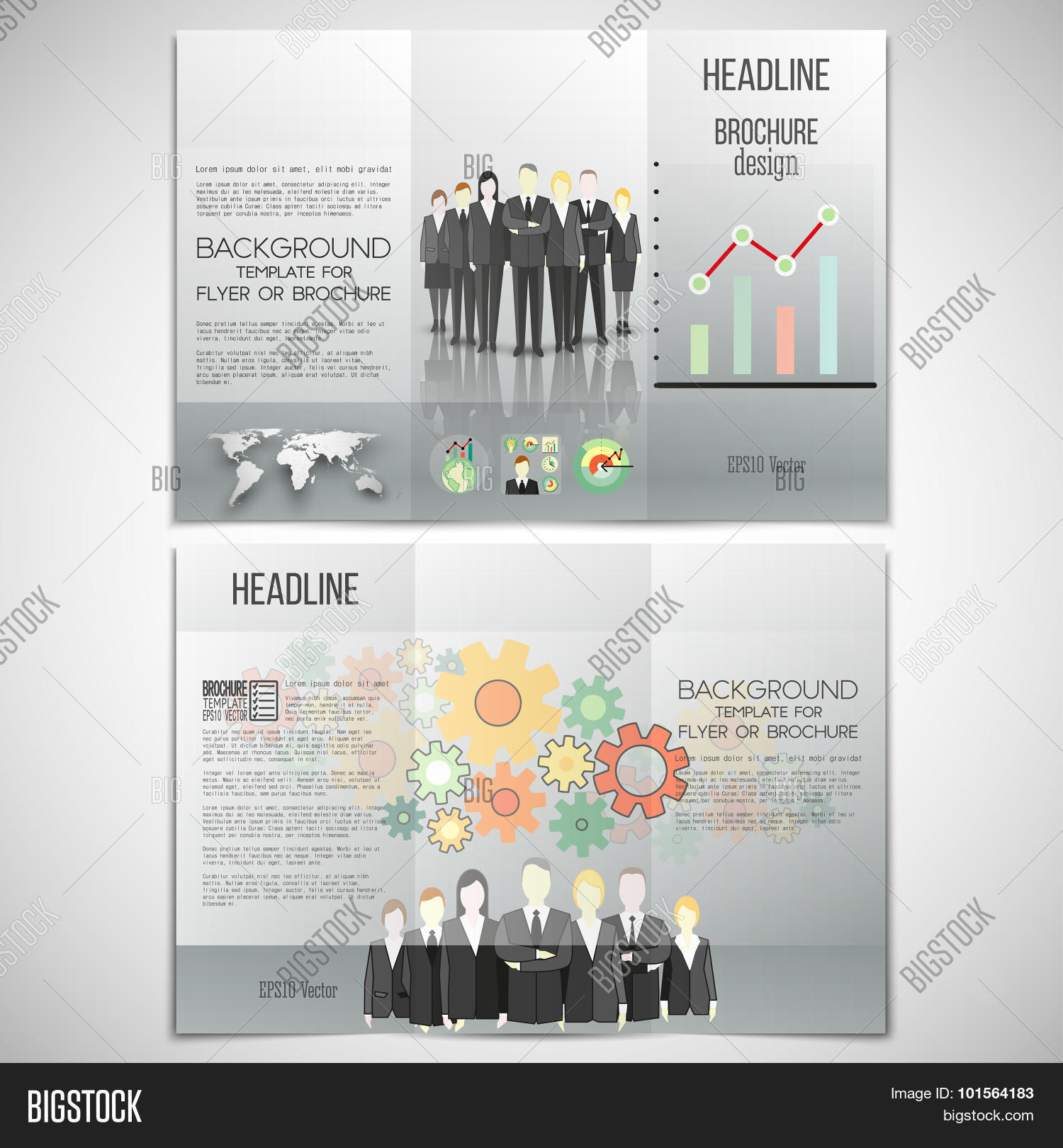 Vector Set Tri-fold Vector & Photo (Free Trial) | Bigstock