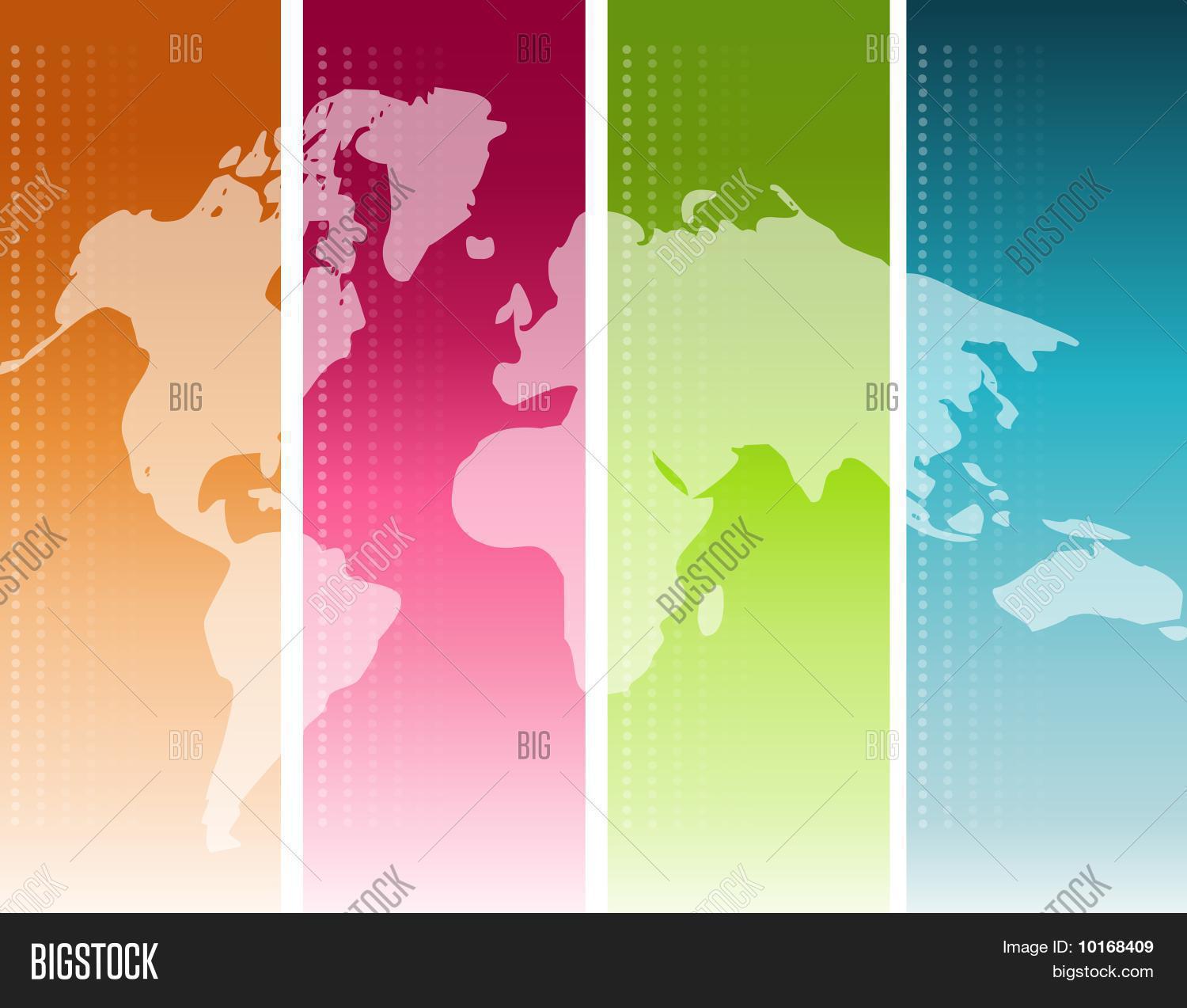 Colorful World Map Vector & Photo (Free Trial) | Bigstock