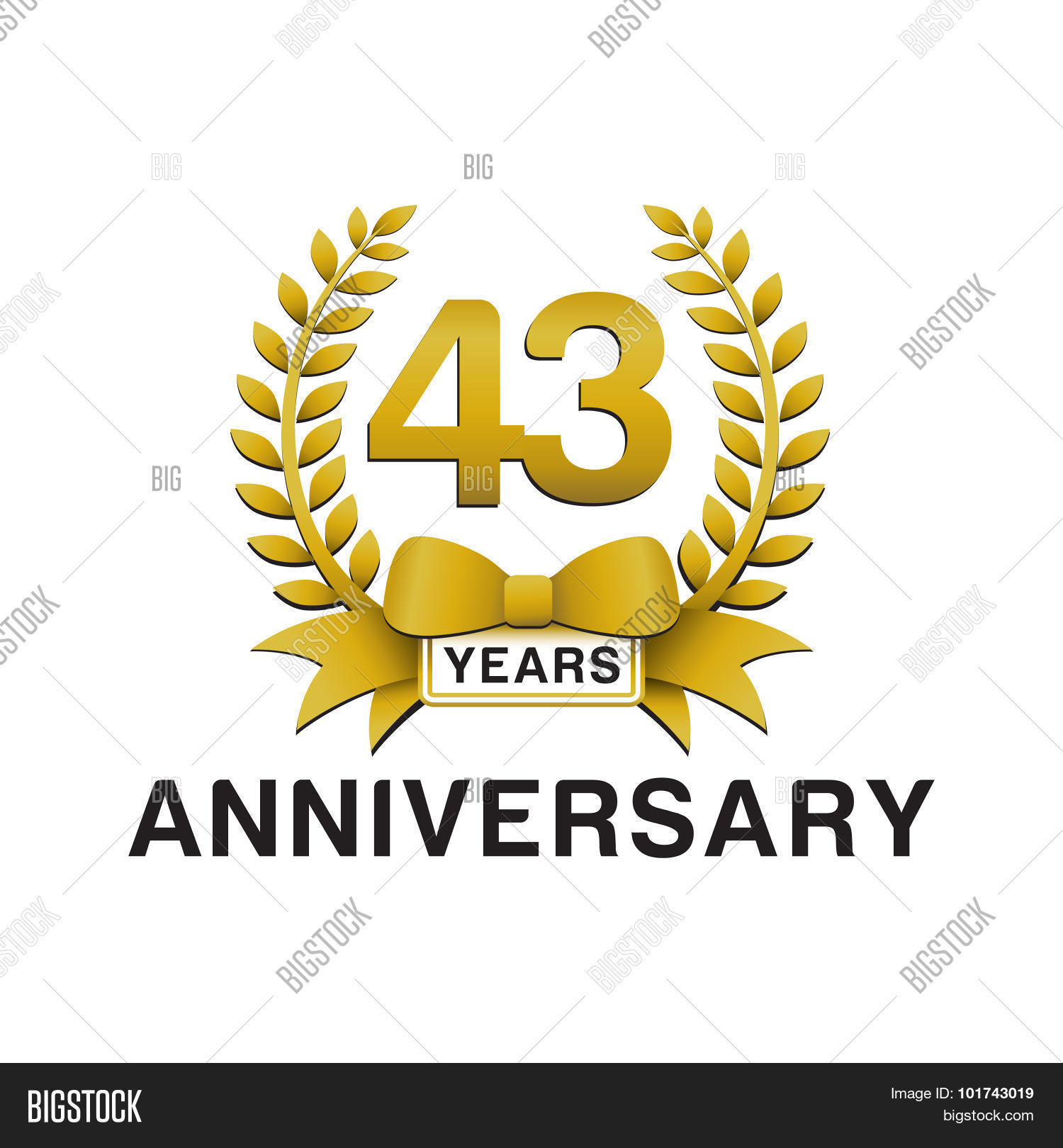 43rd Anniversary Vector & Photo (Free Trial) | Bigstock