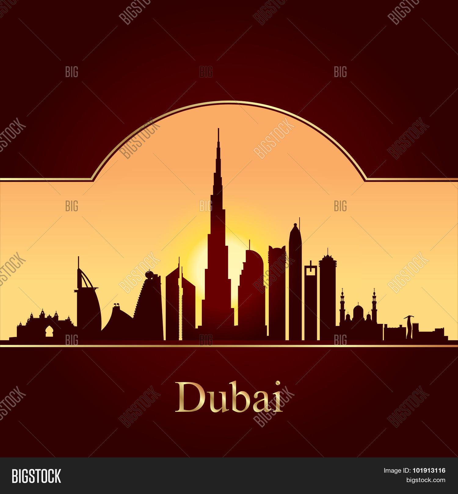 Dubai Skyline Vector & Photo (Free Trial) | Bigstock