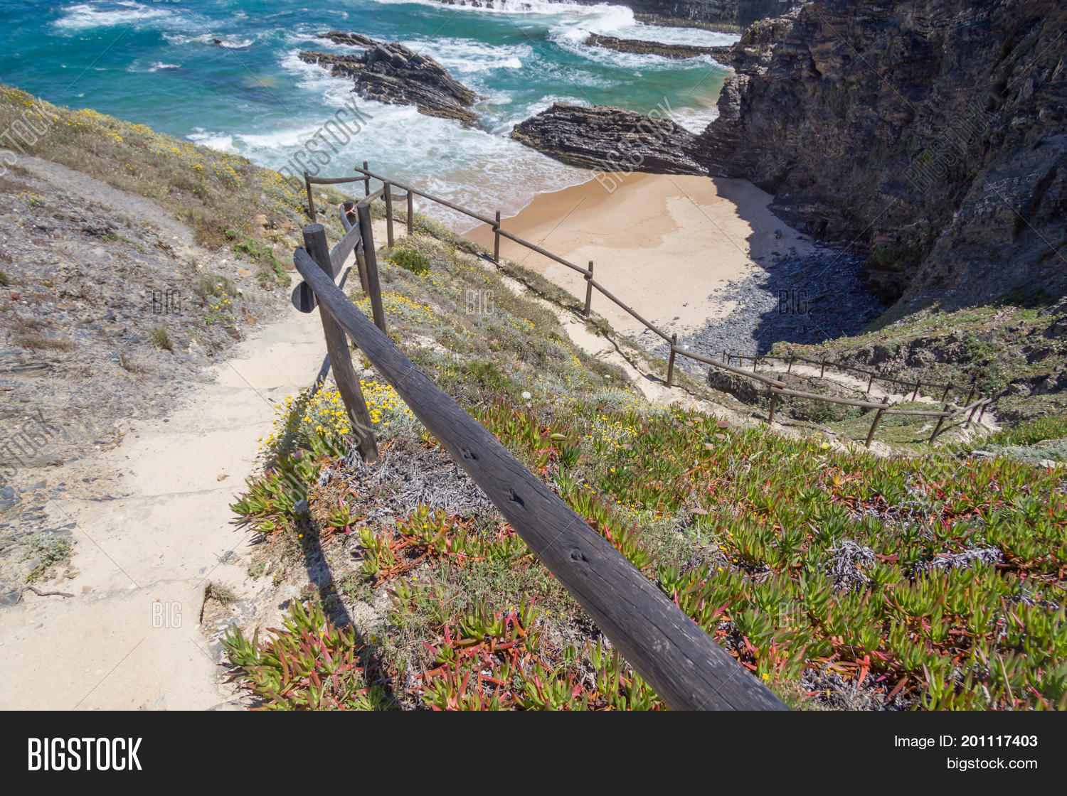 Stairs Cliffs Beach Image & Photo (Free Trial) | Bigstock