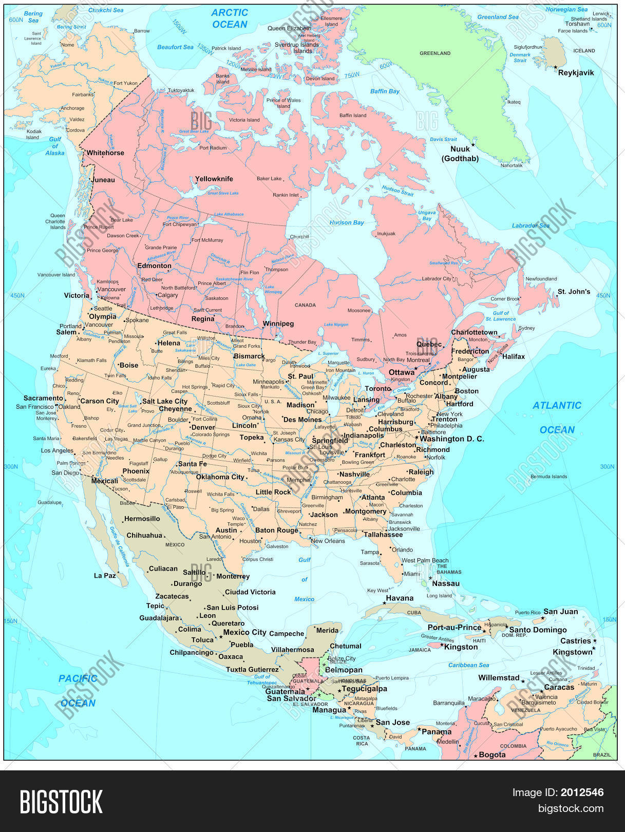North America Map Image & Photo (Free Trial) | Bigstock