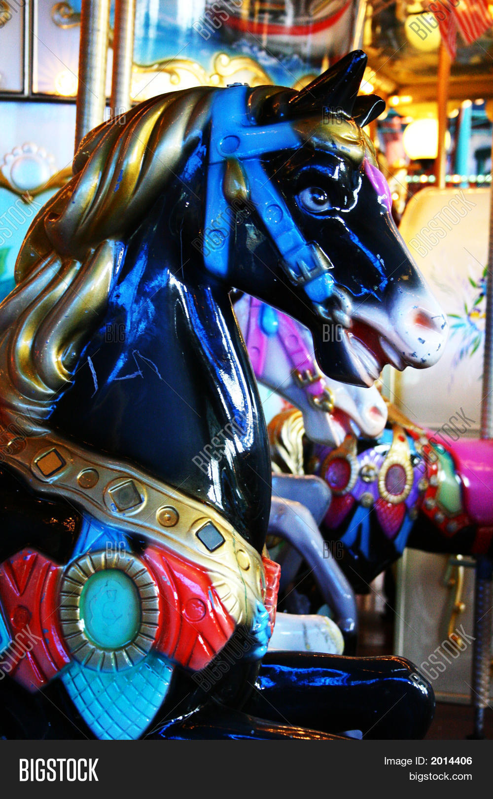 Black Horse Carousel Image & Photo (Free Trial) | Bigstock