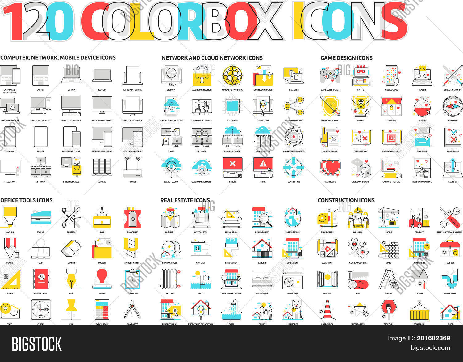 120 Color Box Icons Vector & Photo (Free Trial) | Bigstock