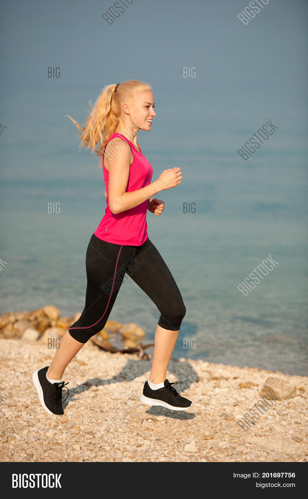 Jogging Th Beach - Image & Photo (Free Trial) | Bigstock