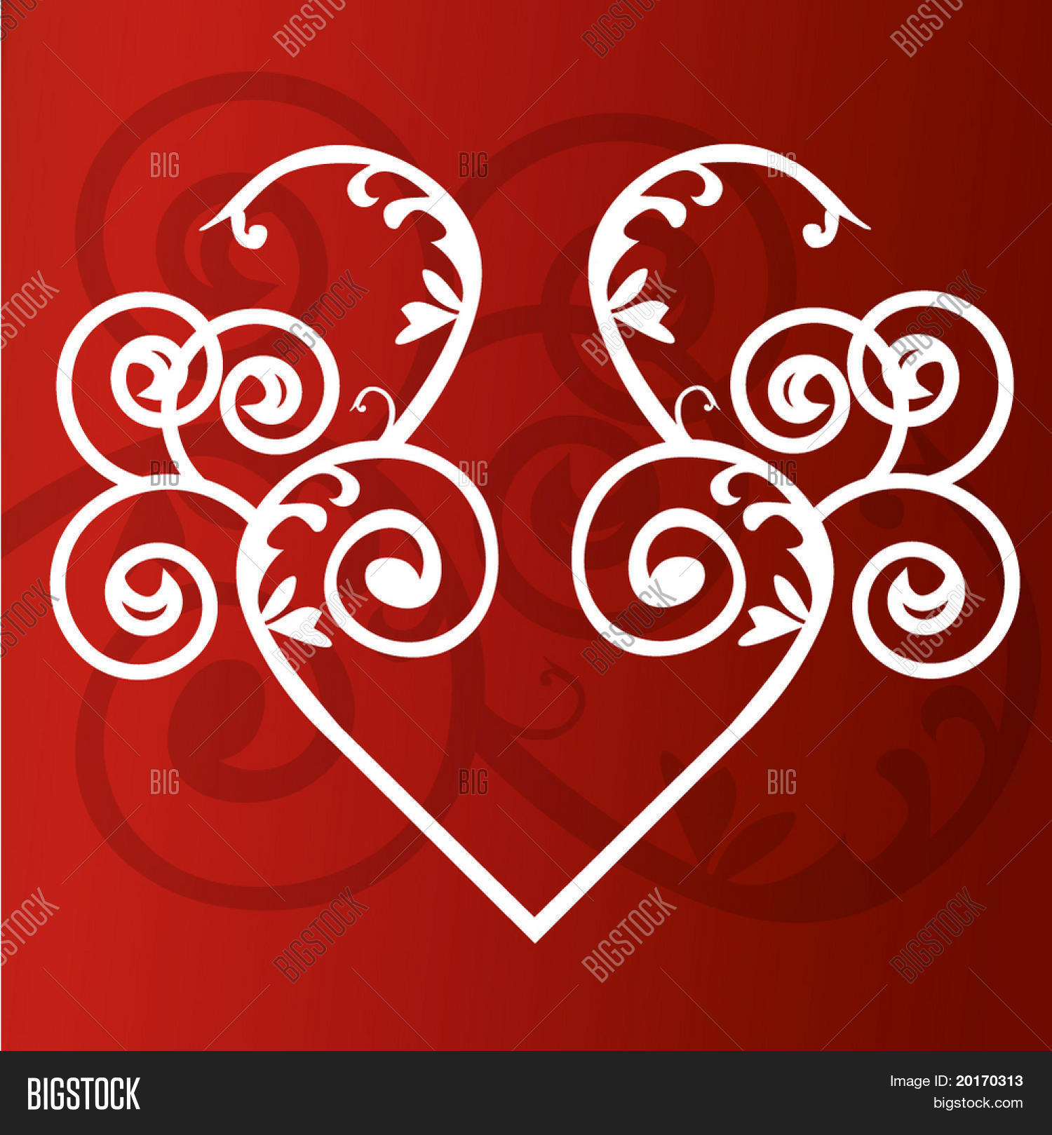 Heart Filigree Vector Vector & Photo (Free Trial) | Bigstock