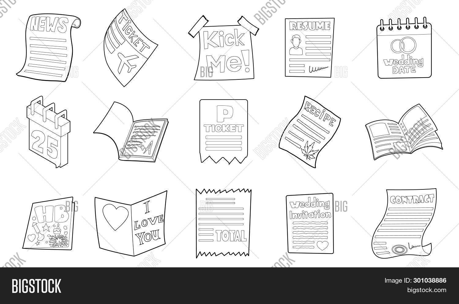 Paper Icon Set. Image & Photo (Free Trial) | Bigstock
