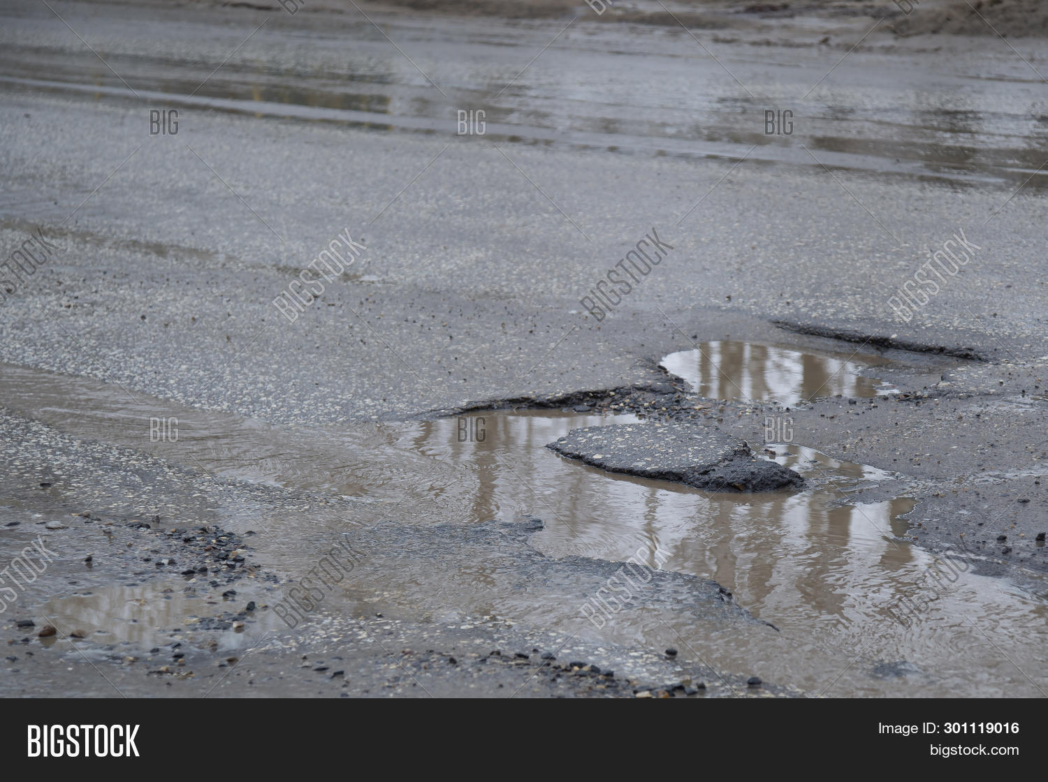 Water Filled Potholes Image & Photo (Free Trial) | Bigstock