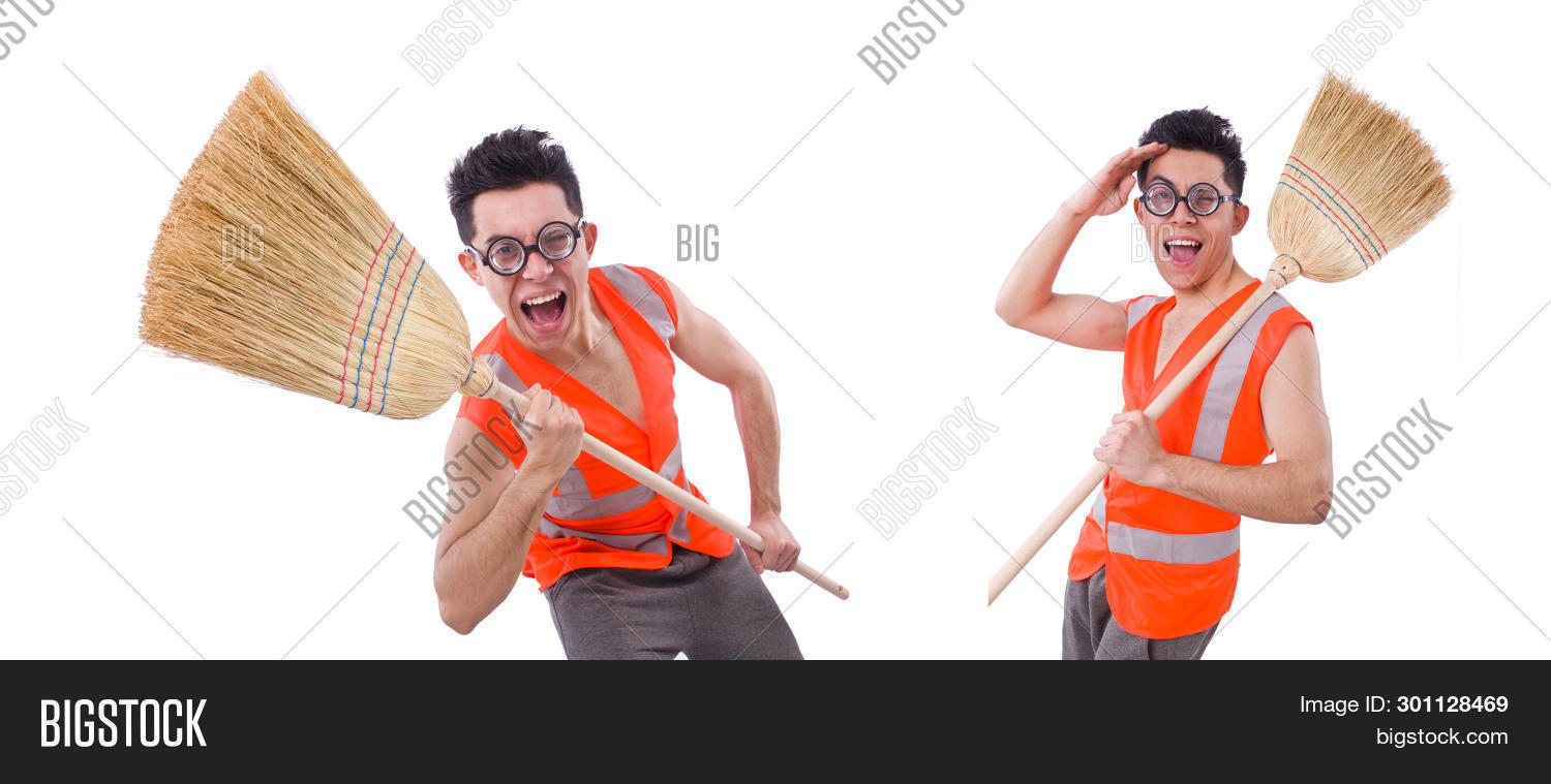 Funny Janitor Isolated Image & Photo (Free Trial) | Bigstock