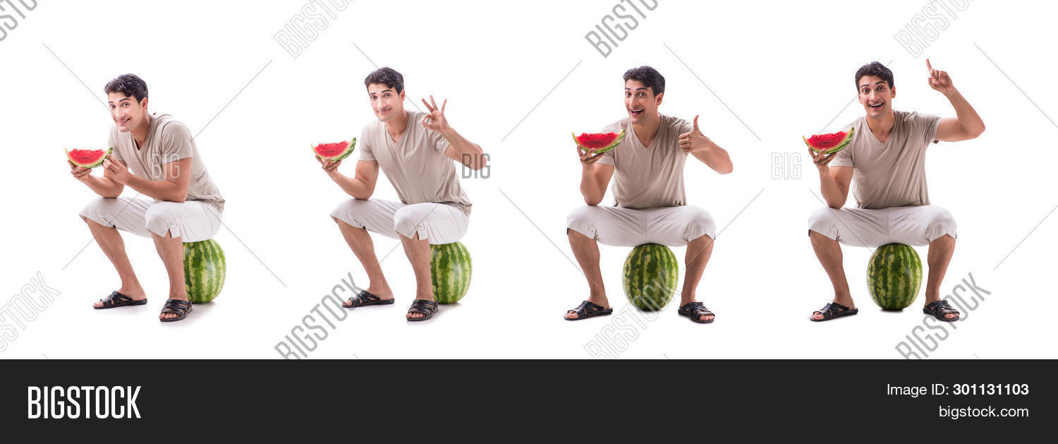 Young Man Watermelon Image & Photo (Free Trial) | Bigstock