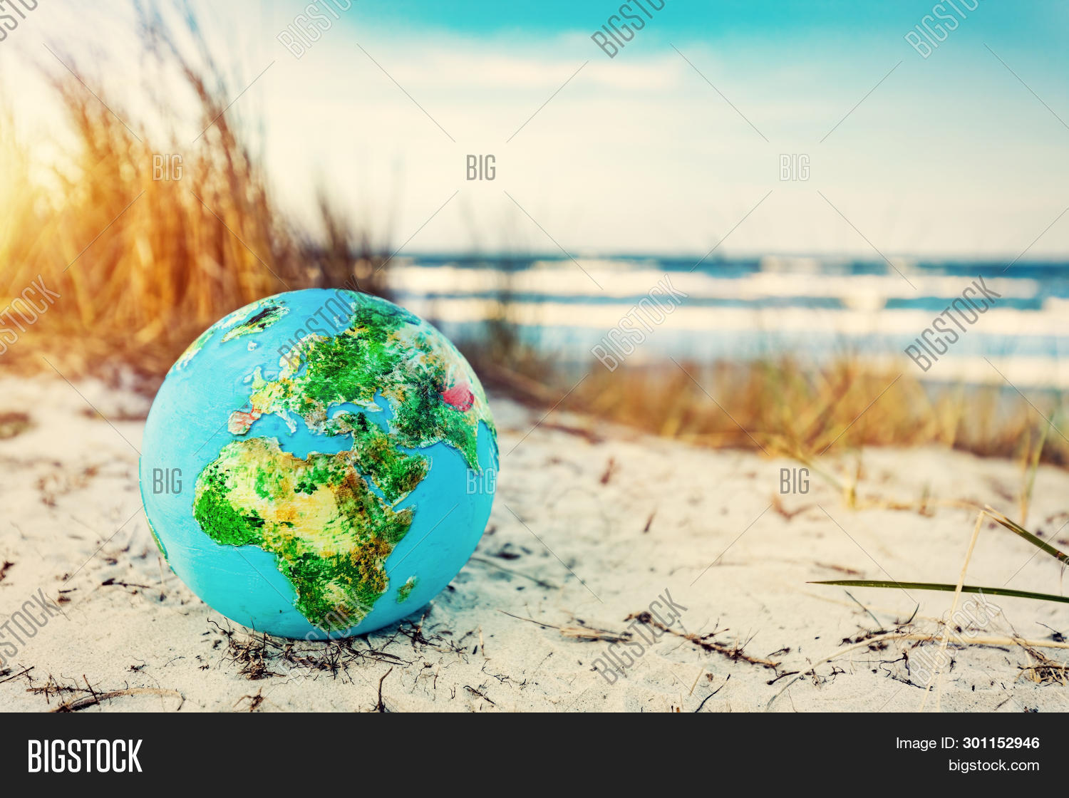 Earth Globe On Beach. Image & Photo (Free Trial) | Bigstock