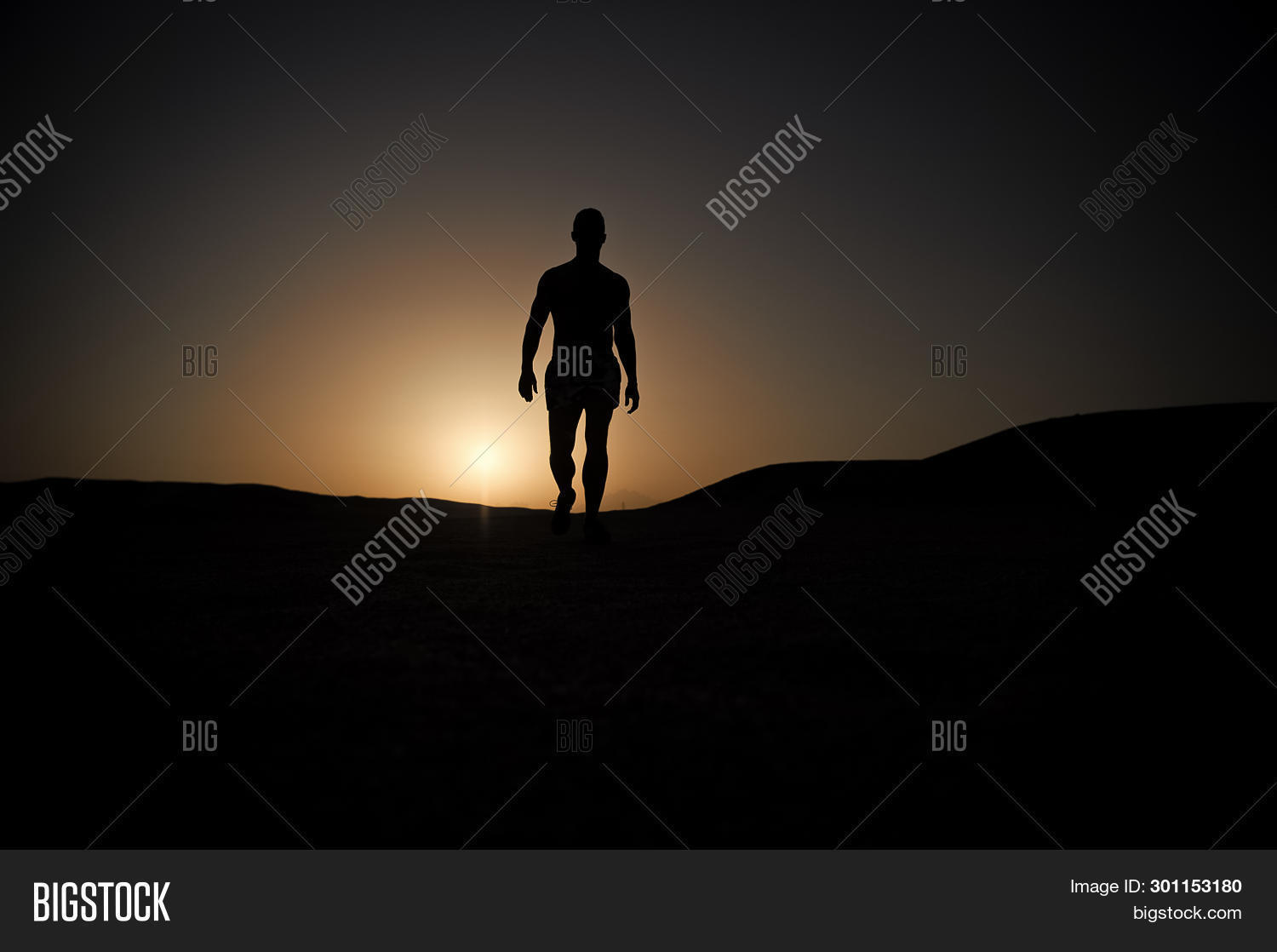Man Walk On Sunset Sky Image & Photo (Free Trial) | Bigstock
